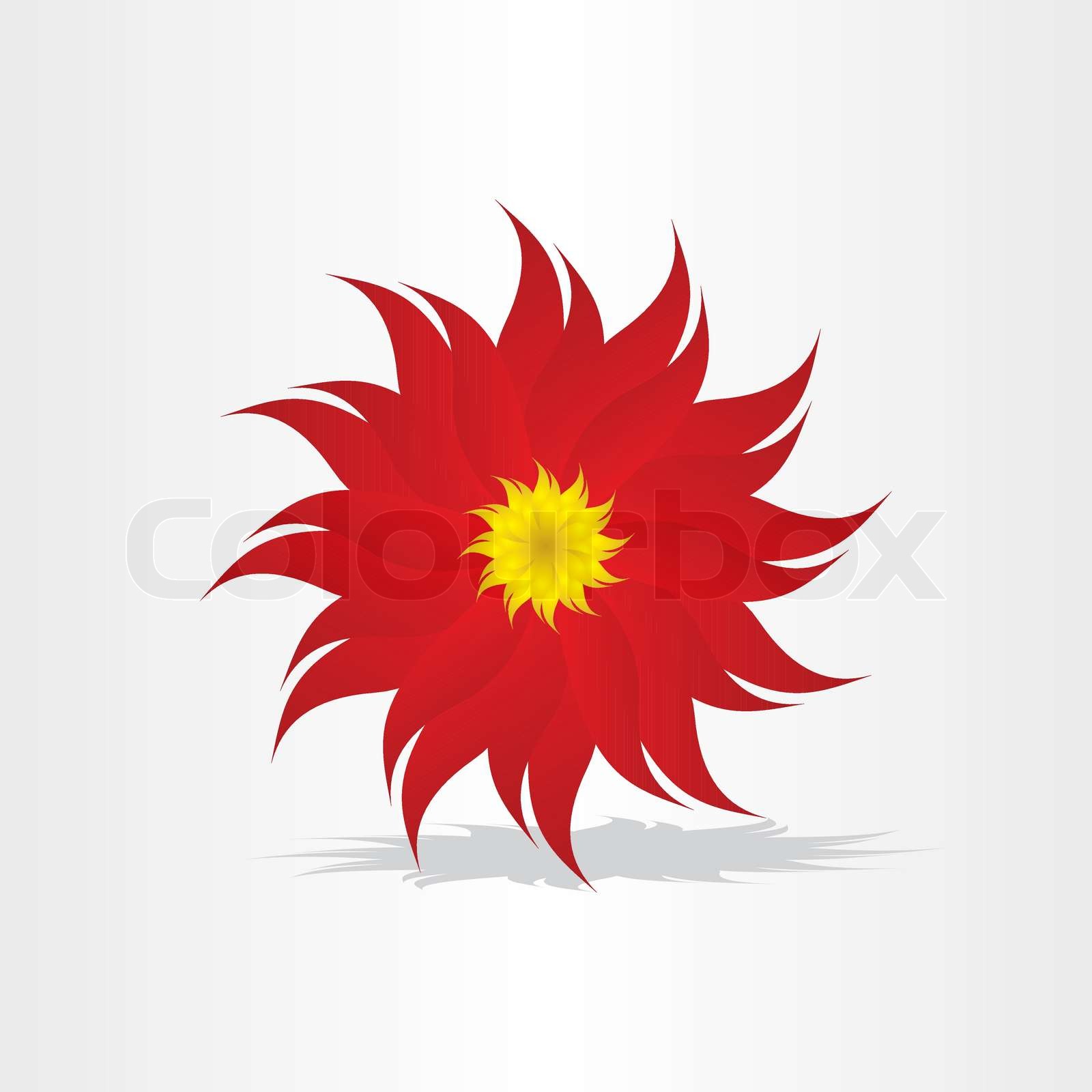 red flower decoration design | Stock vector | Colourbox