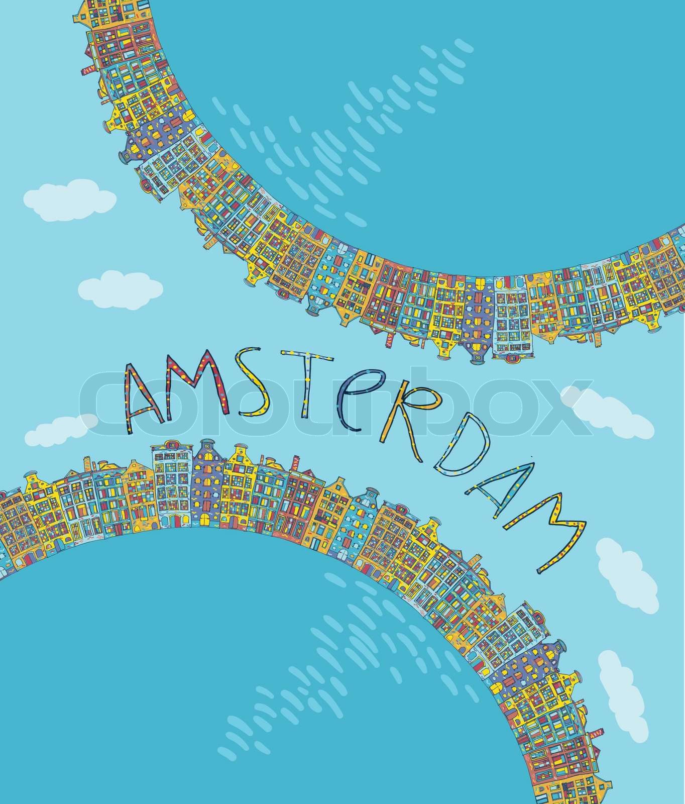 Amsterdam, vector card | Stock vector | Colourbox