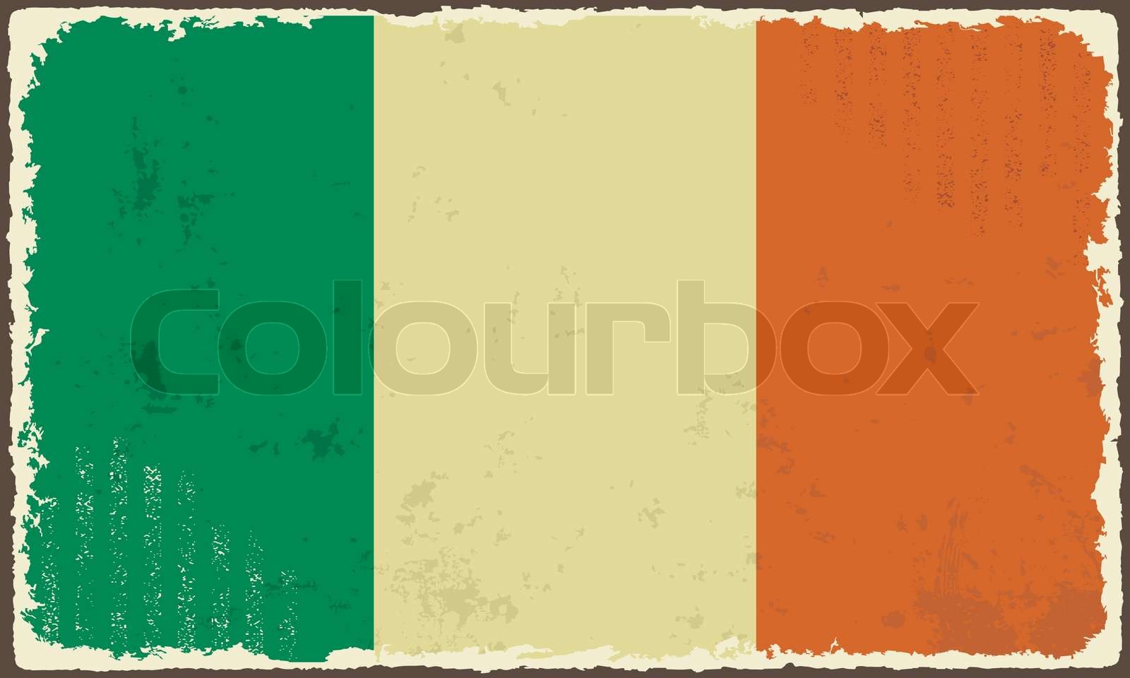 Irish grunge flag. Vector illustration | Stock vector | Colourbox