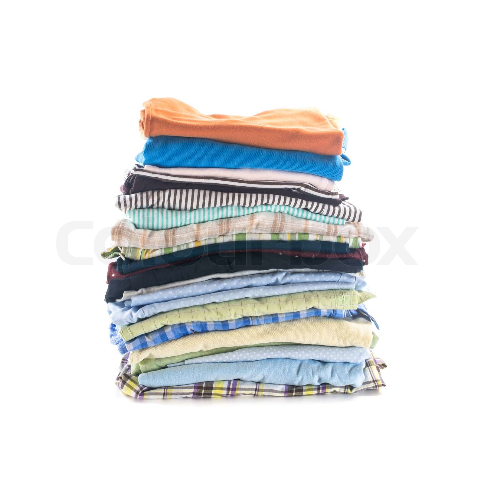 stack of folded clothes | Stock image | Colourbox