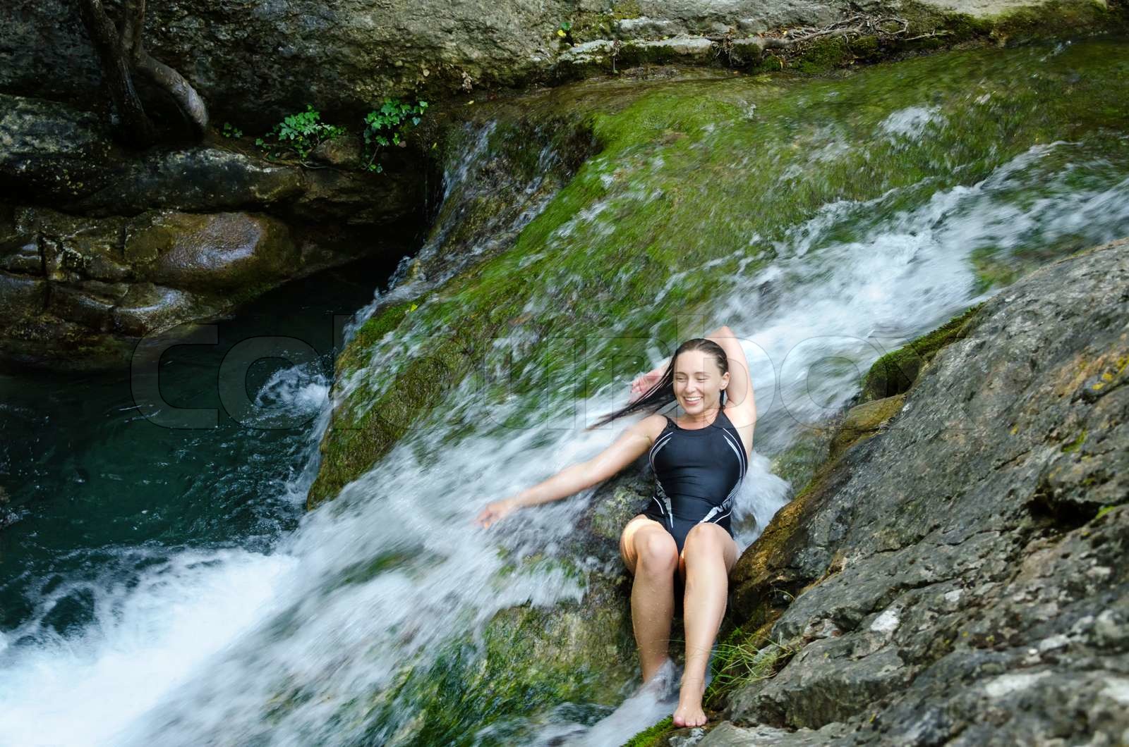 Waterfall Girl | Stock image | Colourbox