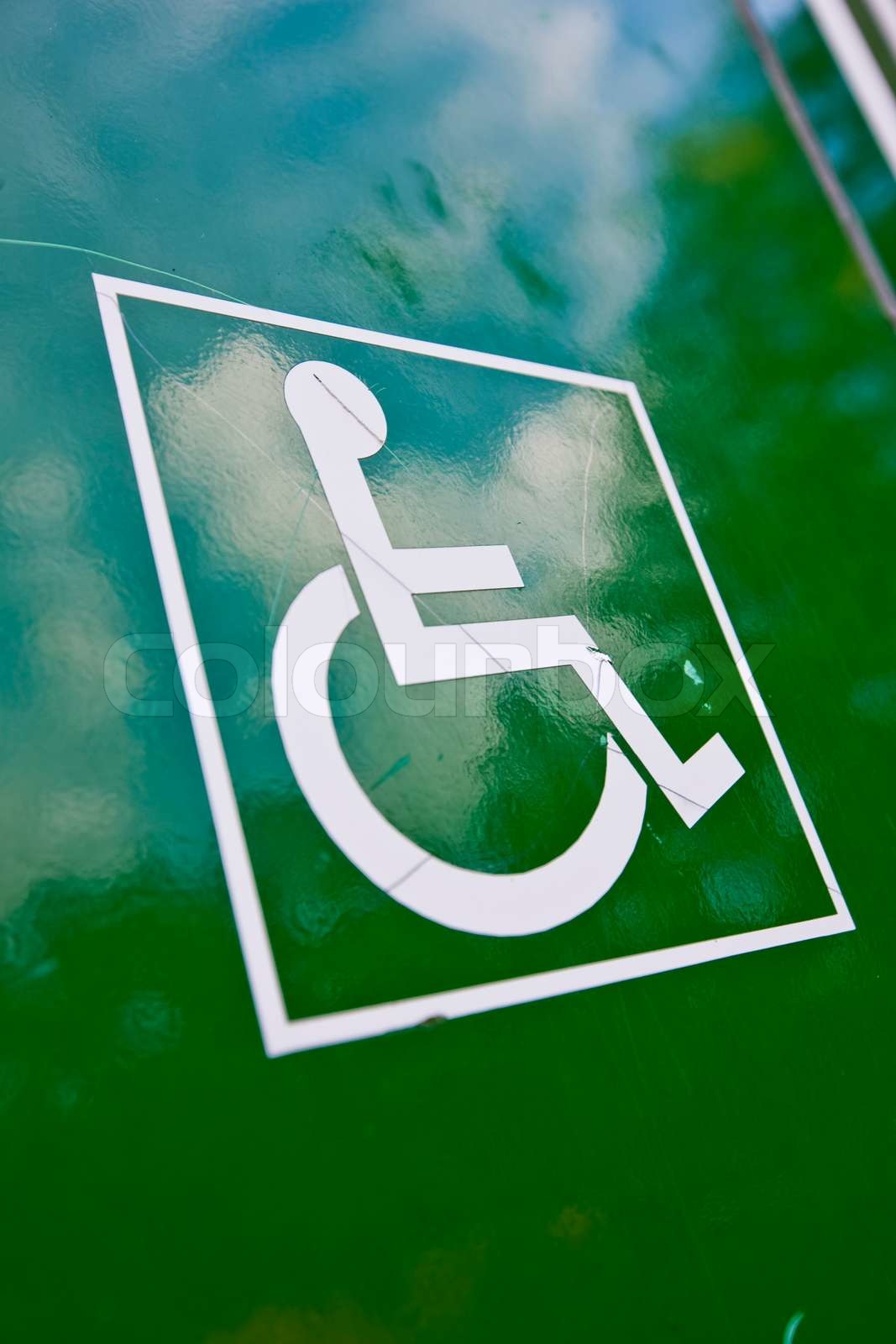 Green handicap sign | Stock image | Colourbox