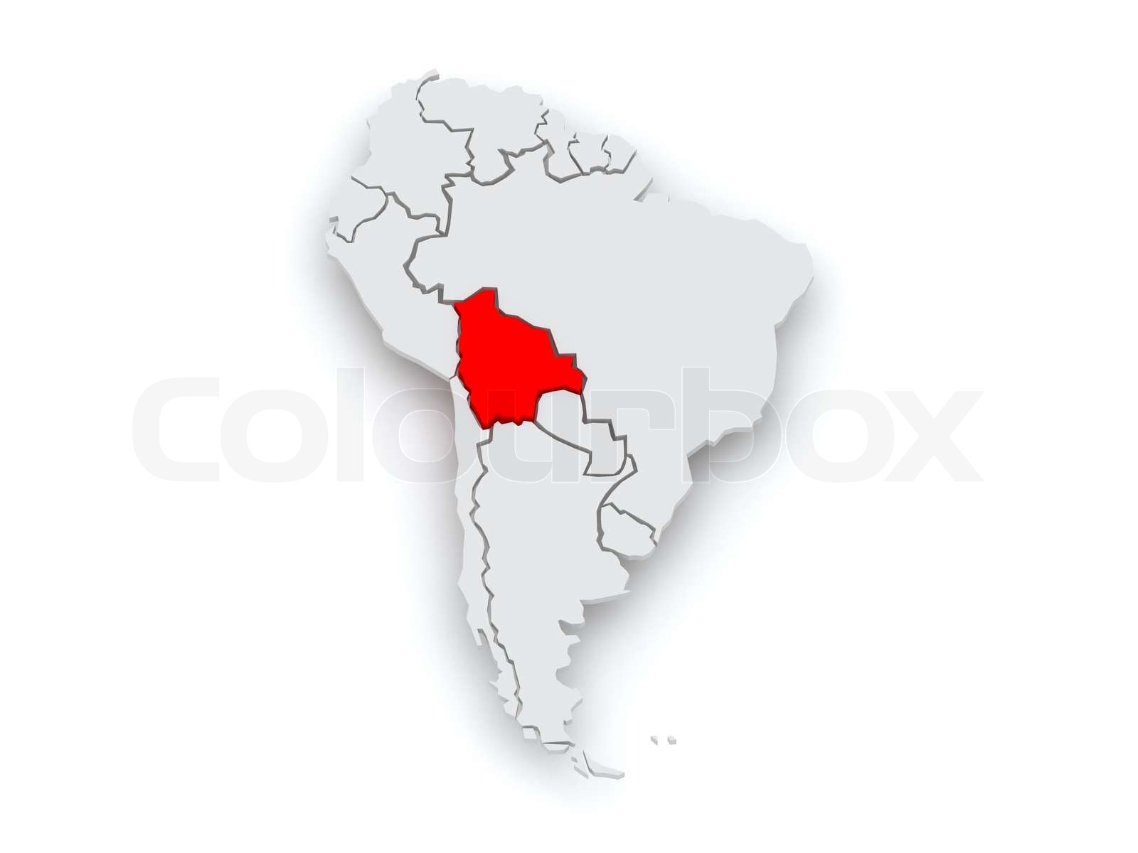 Map of worlds. Bolivia. | Stock image | Colourbox