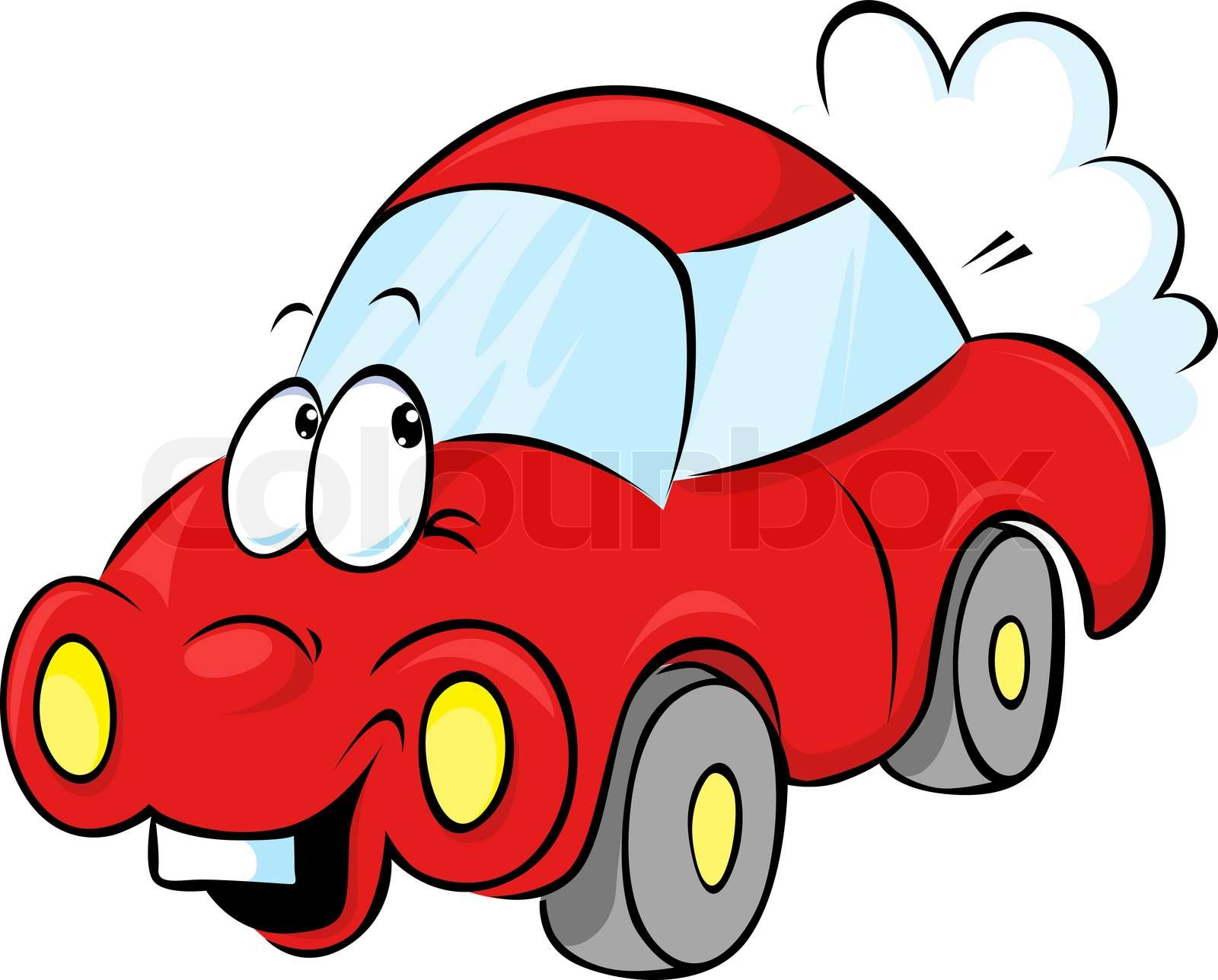 lustige rotes Auto cartoon | Stock-Vektor | Colourbox