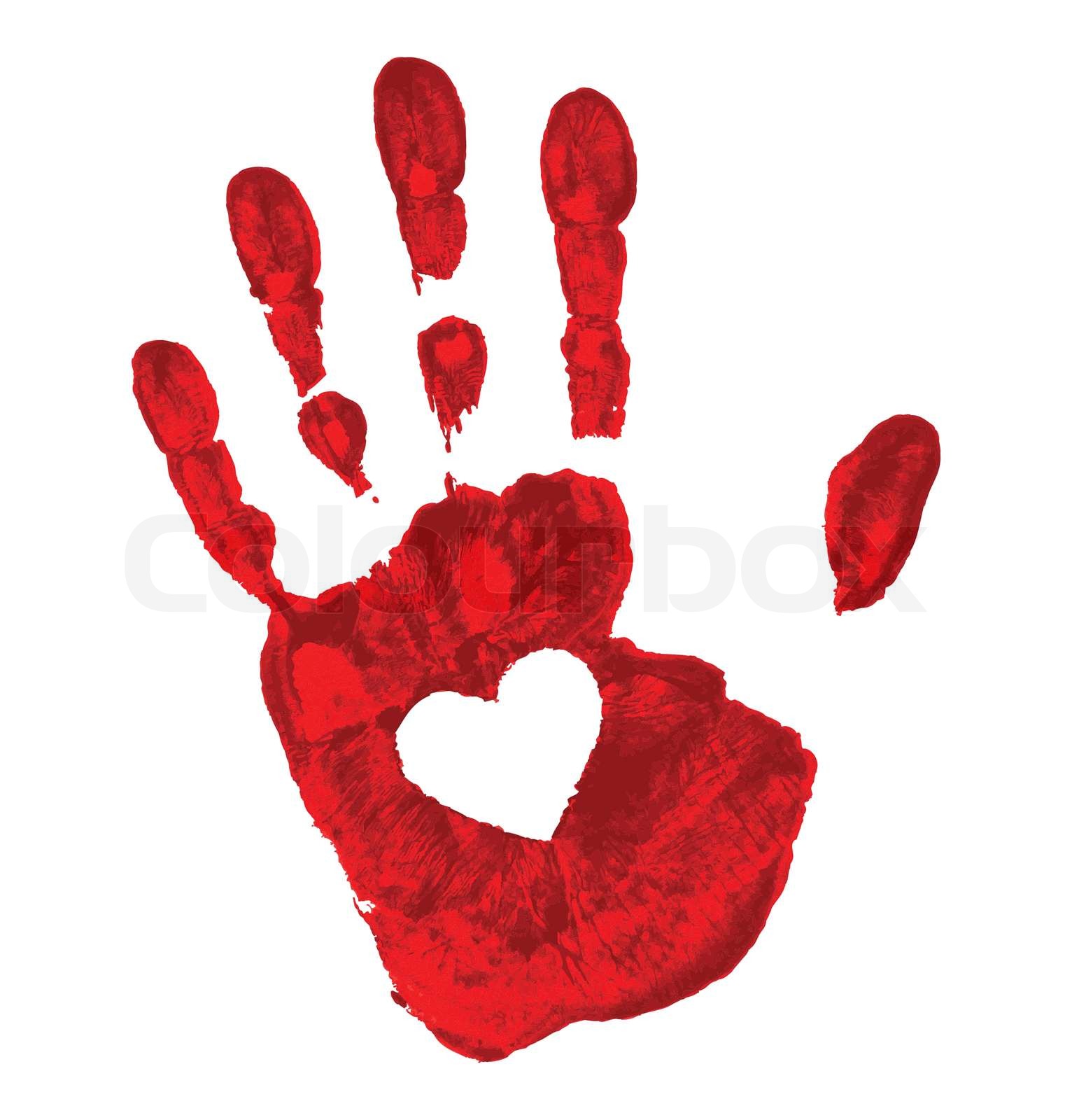 Hand mit Herz-Symbol Drucken | Stock-Vektor | Colourbox