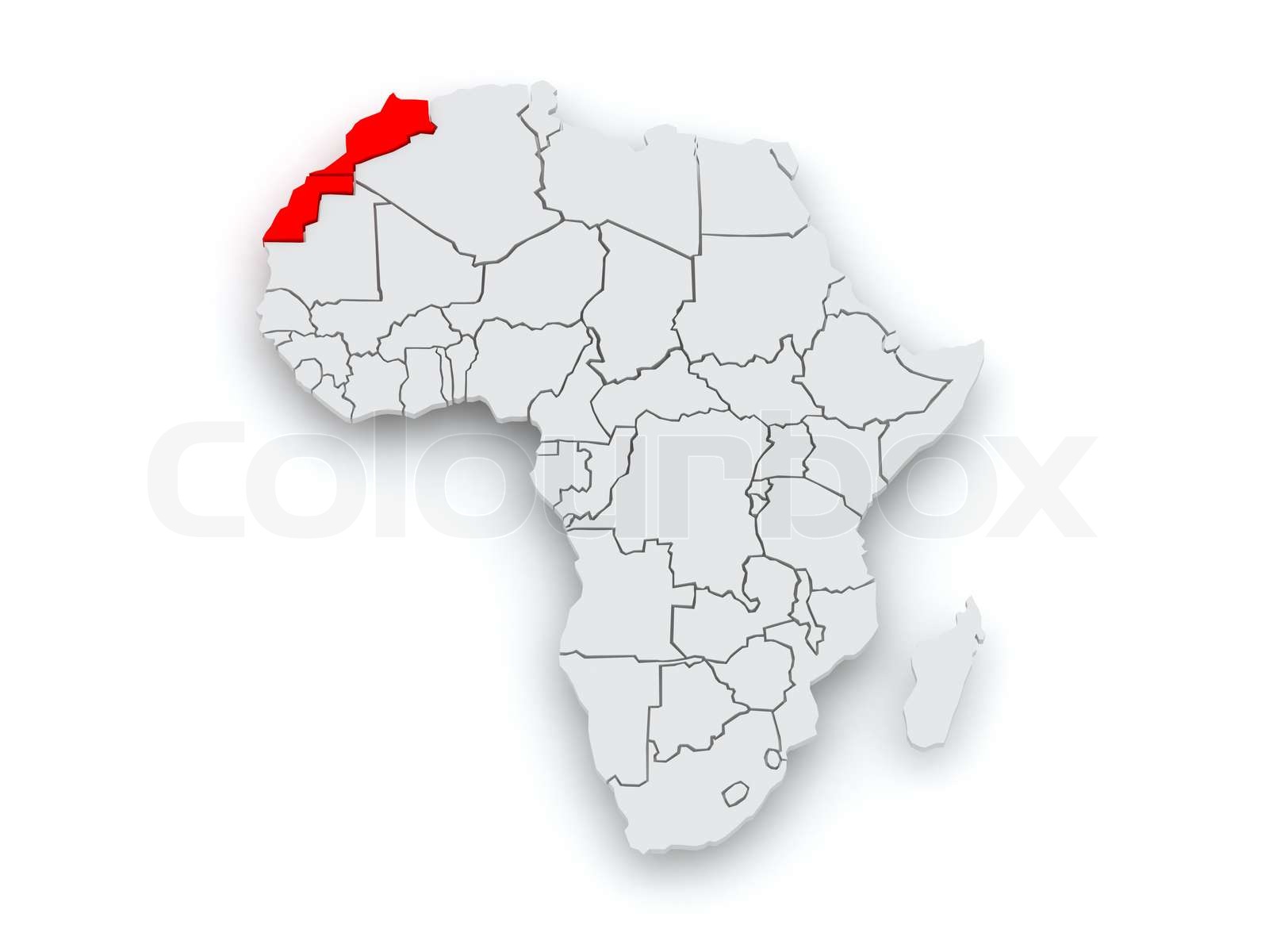Map of worlds. Morocco. | Stock image | Colourbox