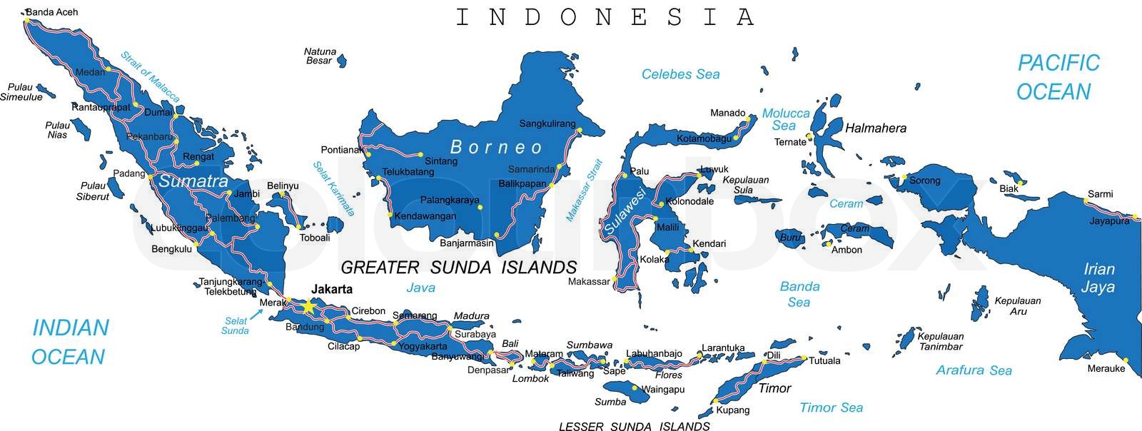 kort, indonesien, bali | Stock vektor | Colourbox