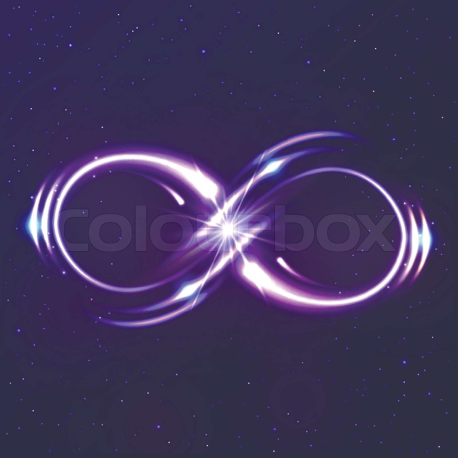 Neon light infinity symbol | Stock vector | Colourbox