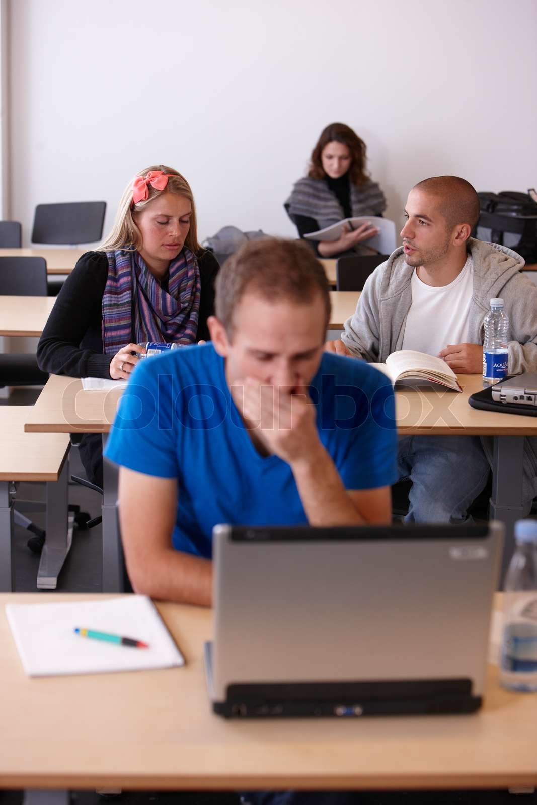 College students inside a classroom | Stock image | Colourbox