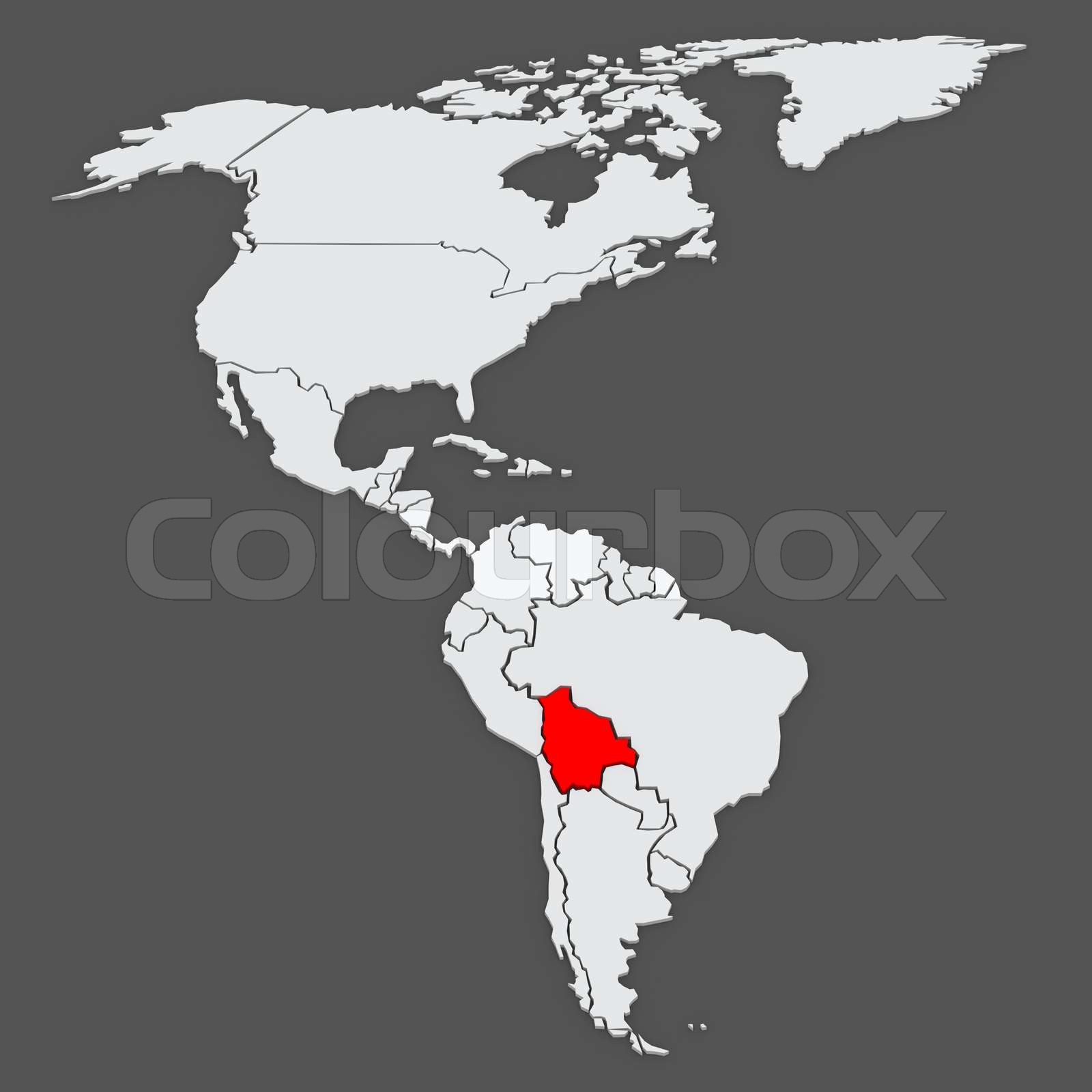 Map of worlds. Bolivia. | Stock image | Colourbox