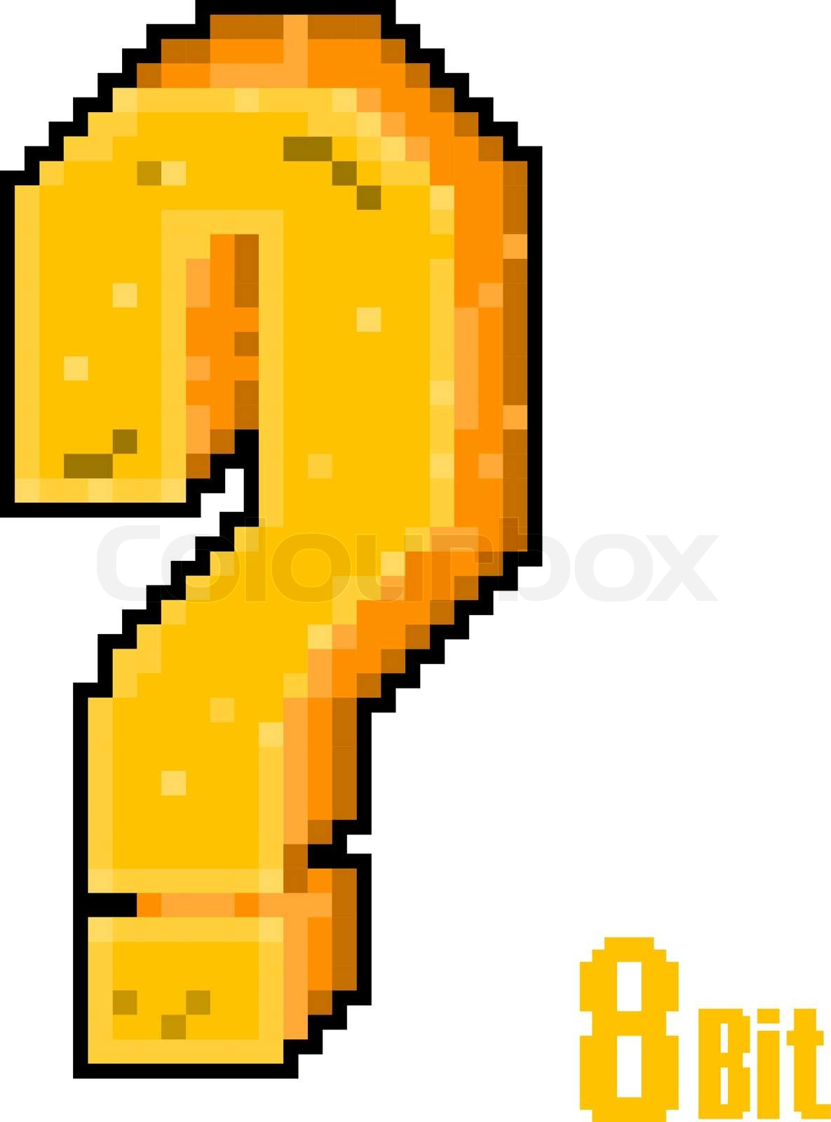 retro question mark symbol style 8 bit | Stock vector | Colourbox