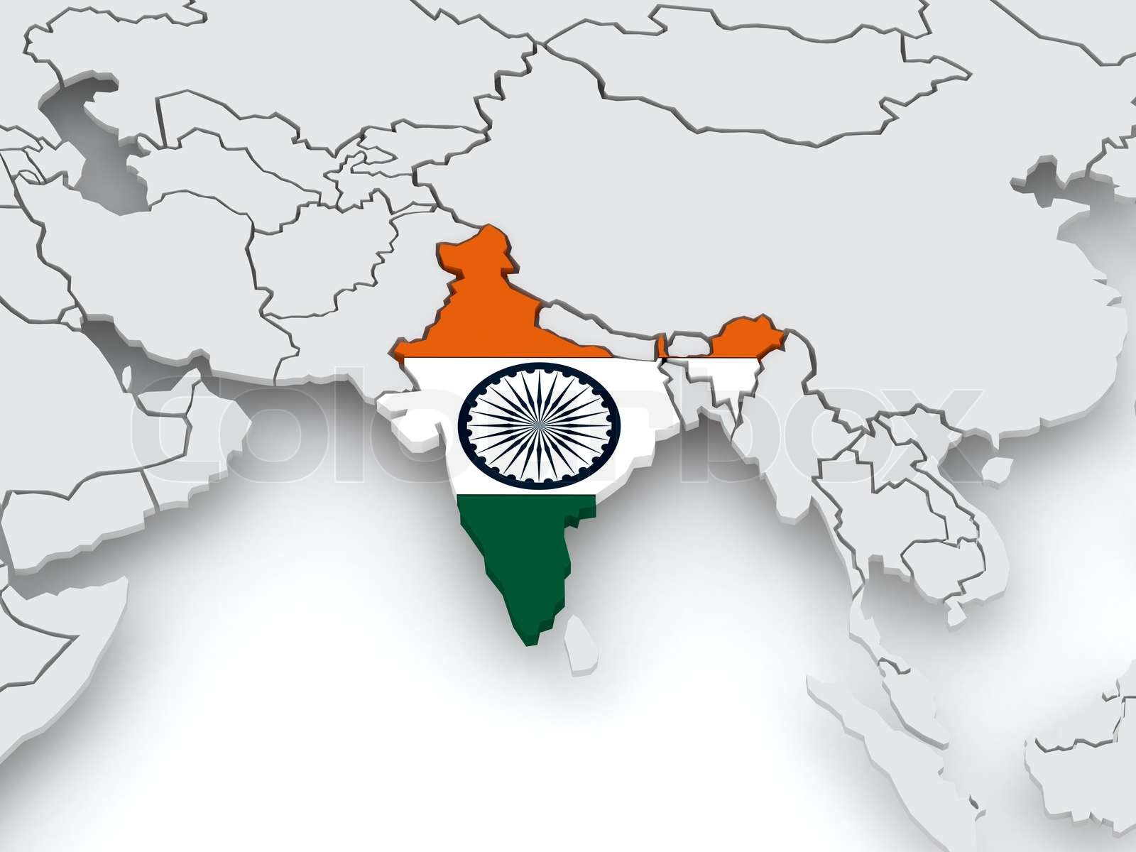 Map of worlds. India. | Stock image | Colourbox