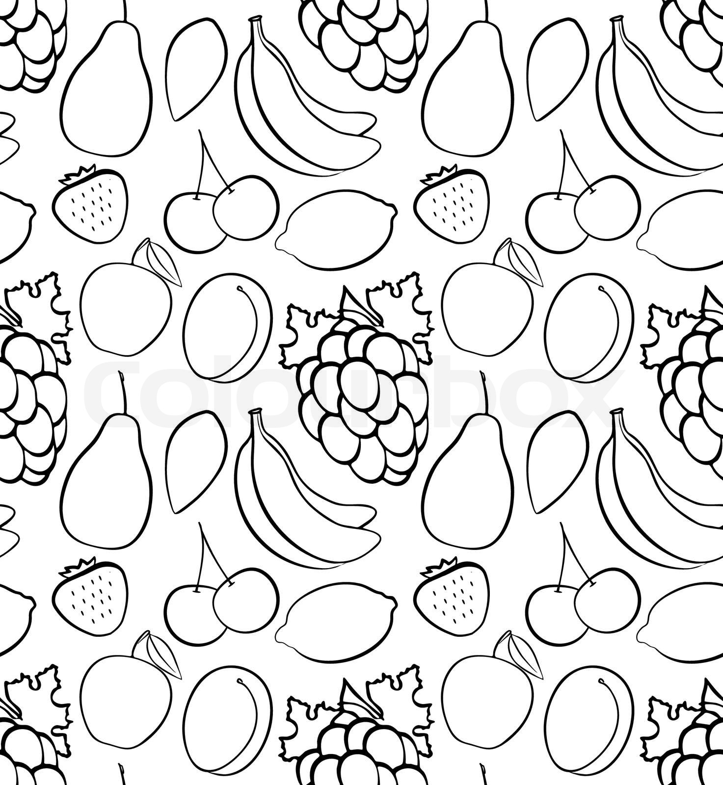 Fruits Seamless Patterns Stock Vector Colourbox