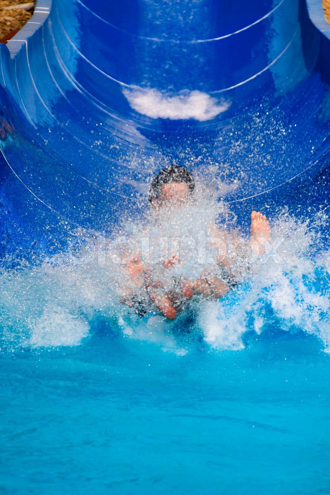 People water slide at aqua park | Stock image | Colourbox