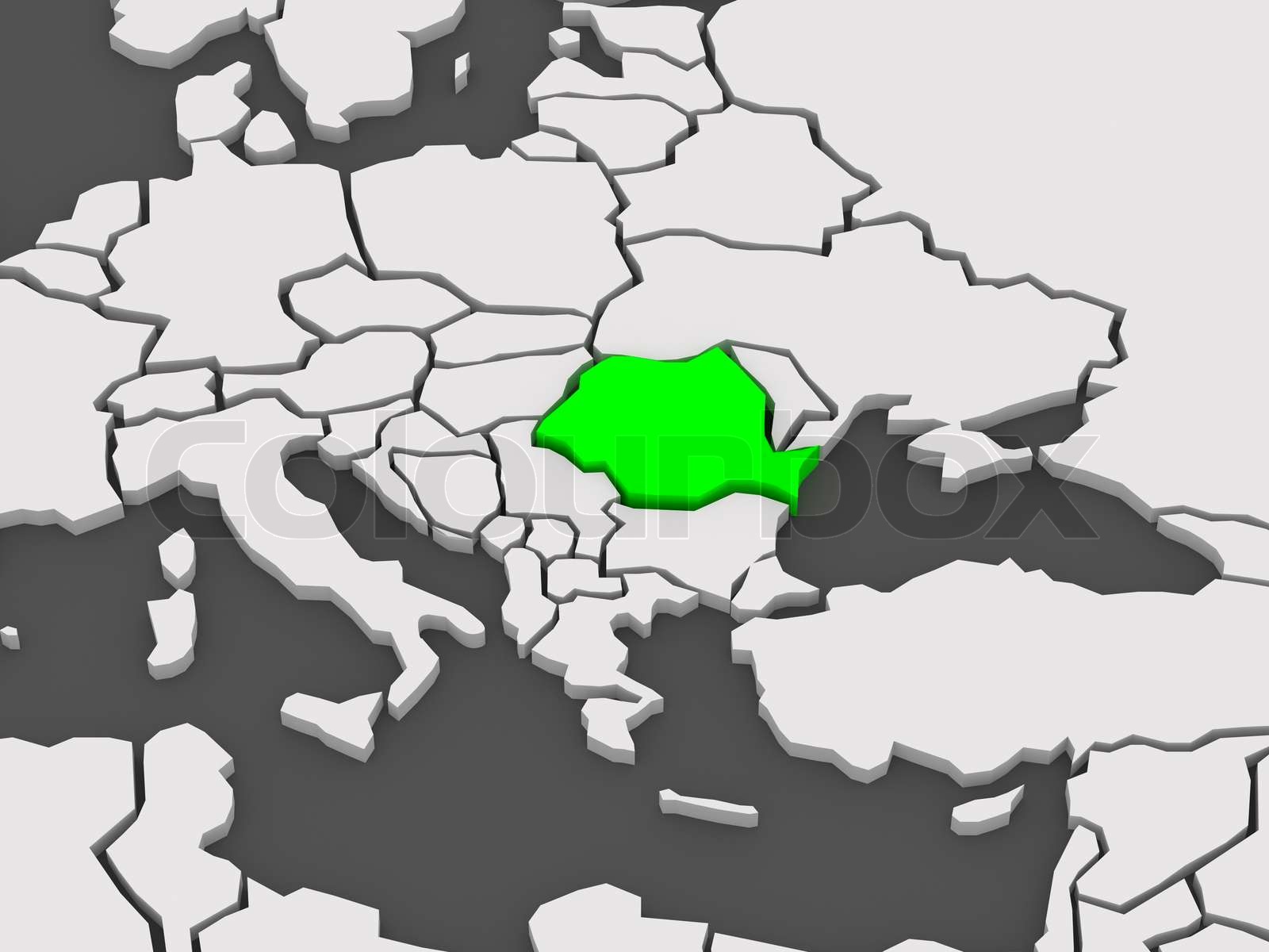 Map of worlds. Romania. | Stock image | Colourbox