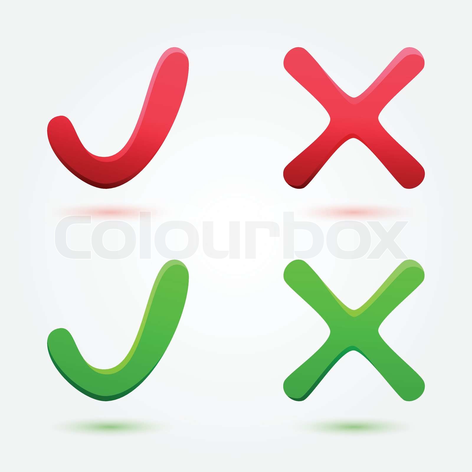 Überprüfen und Kreuz Vektor-Zeichen oder symbol | Stock-Vektor | Colourbox