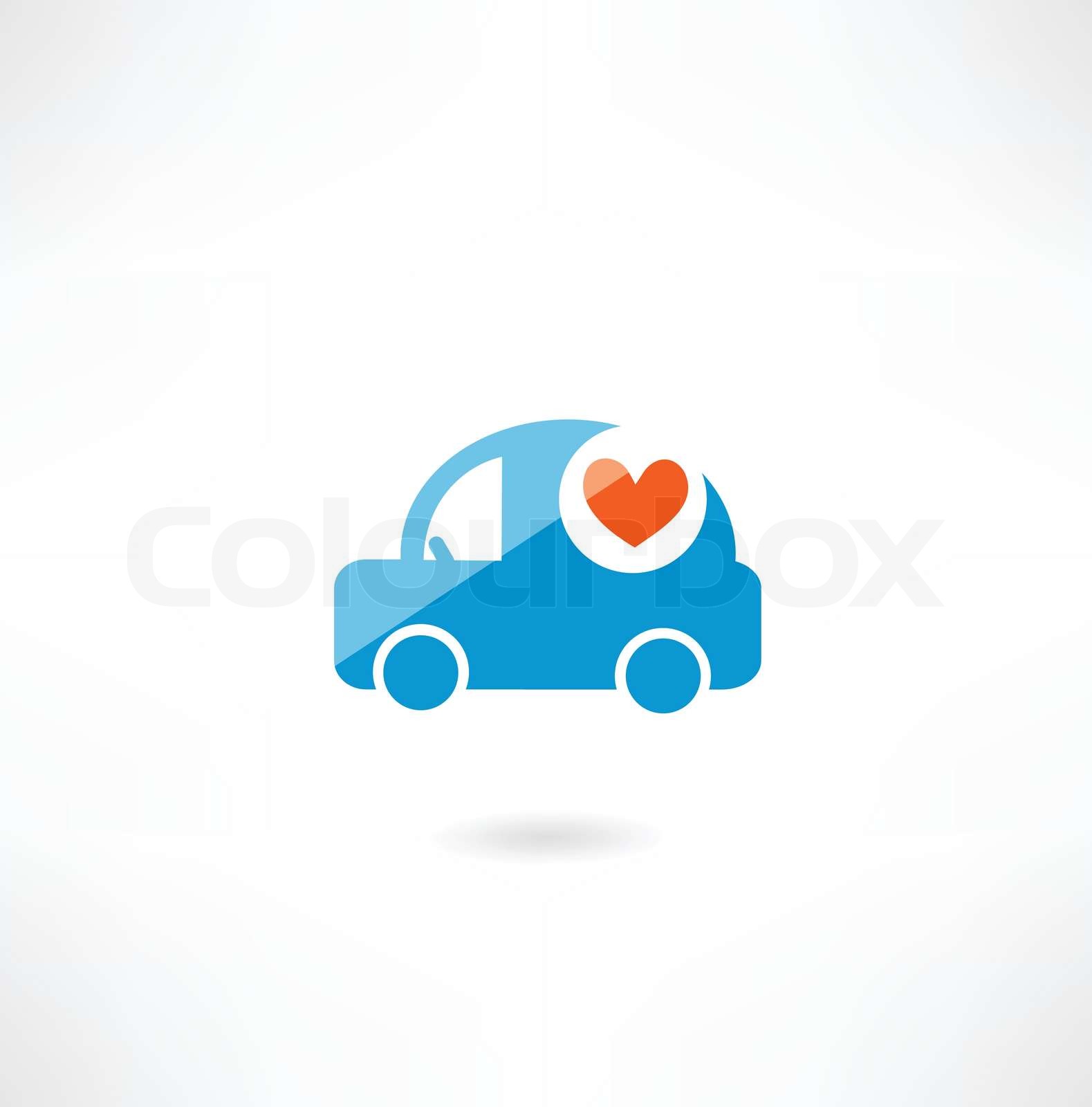 car with heart icon | Stock vector | Colourbox