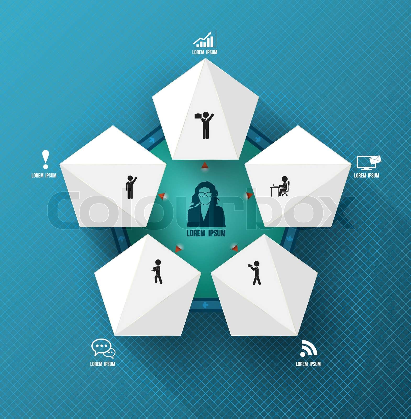 Pentagon paper template | Stock vector | Colourbox