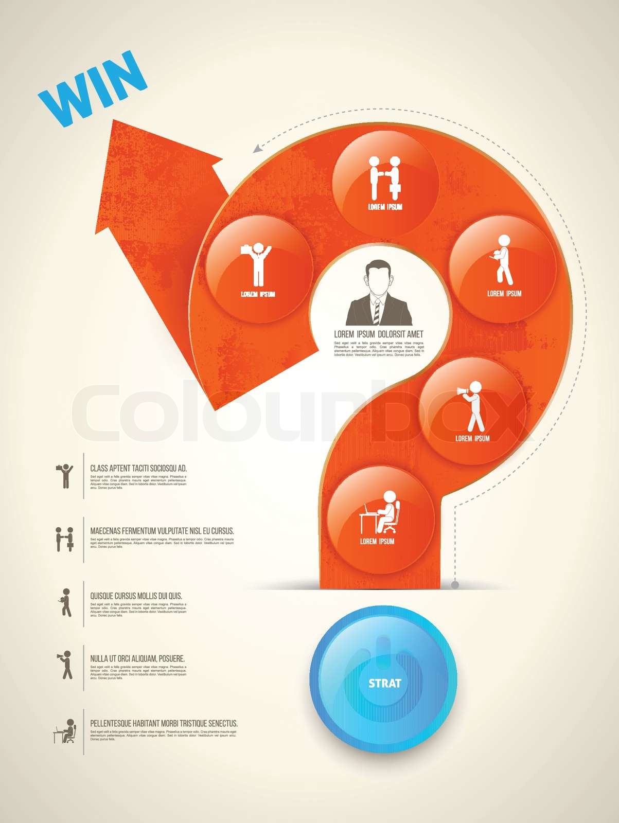 Question mark template start to win | Stock vector | Colourbox