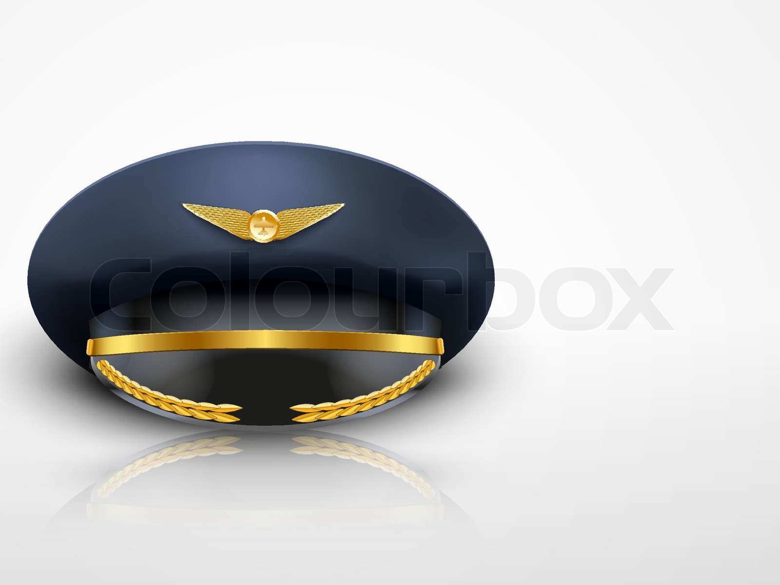 Light Background Aviator Peaked cap of the pilot. Vector. | Stock ...
