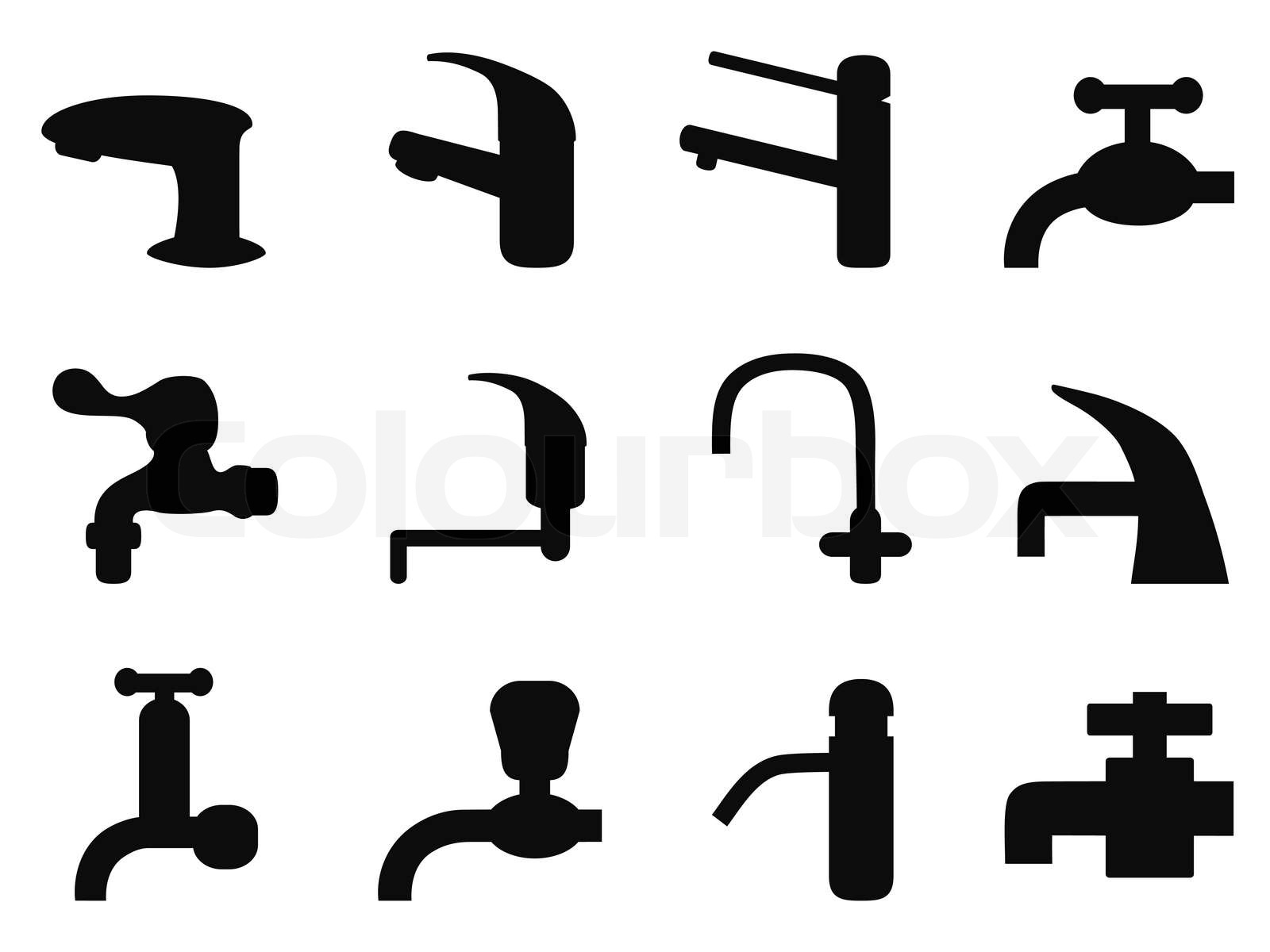 faucet icons set | Stock vector | Colourbox