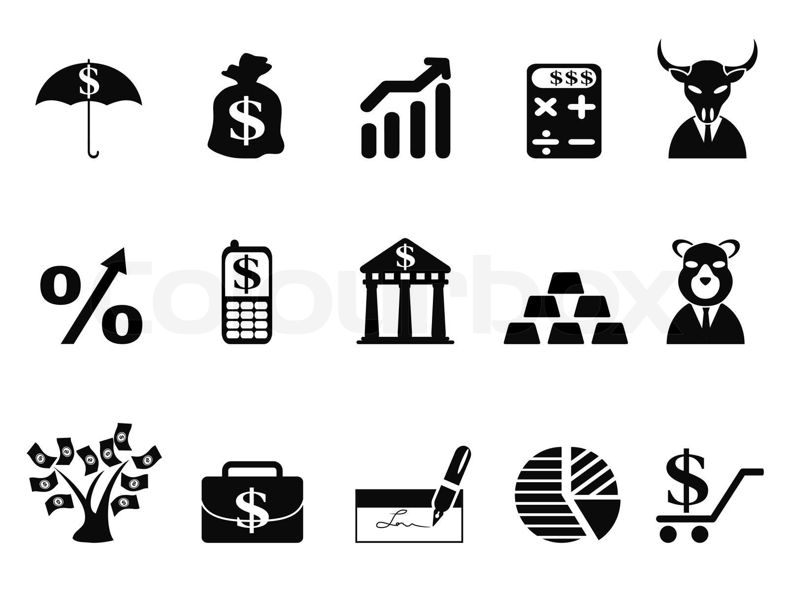 Investitionen und Finanzen Icons set | Stock-Vektor | Colourbox