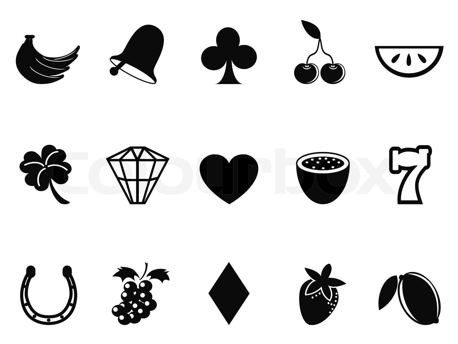 black casino and slot icons set | Stock vector | Colourbox