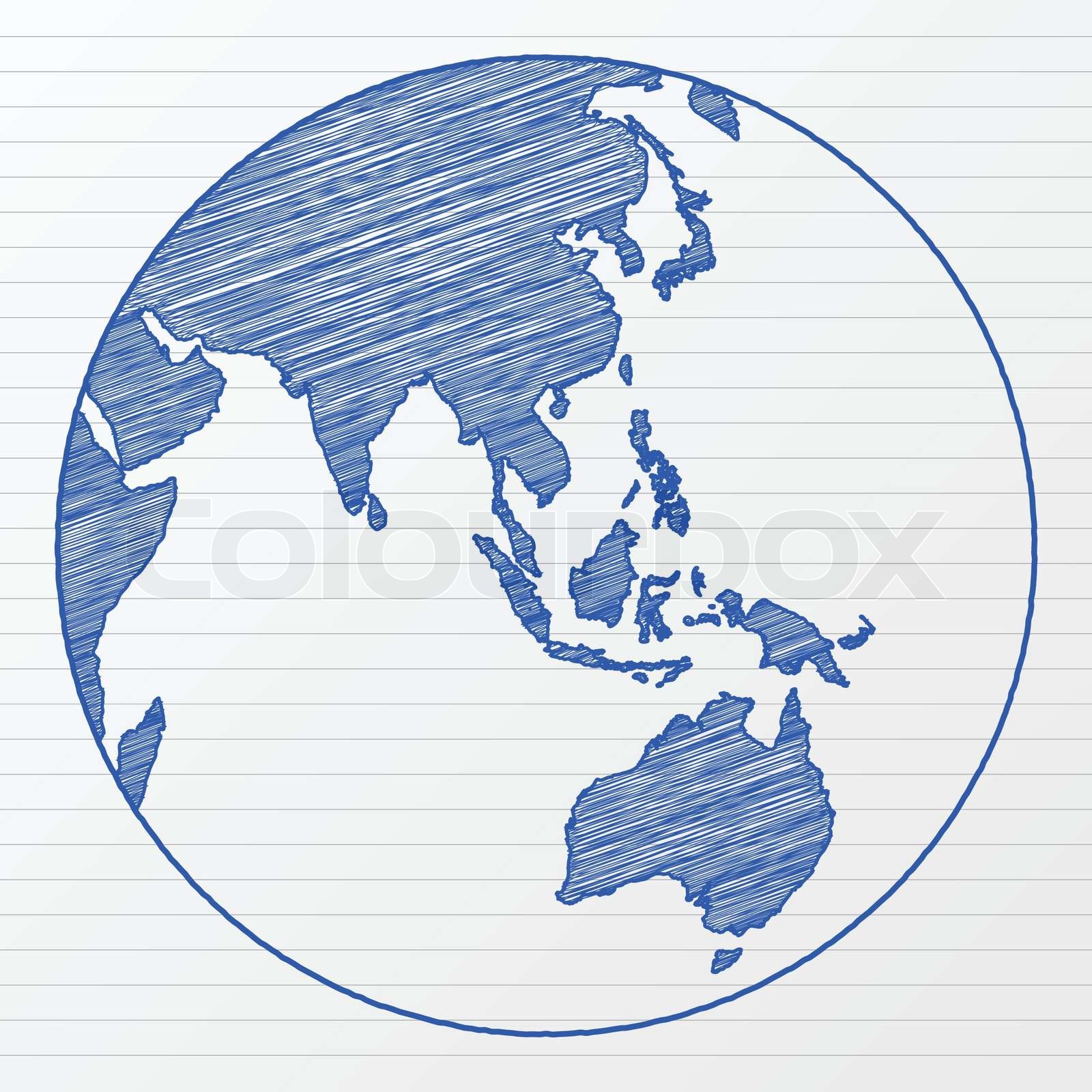 drawing world globe 4 | Stock vector | Colourbox