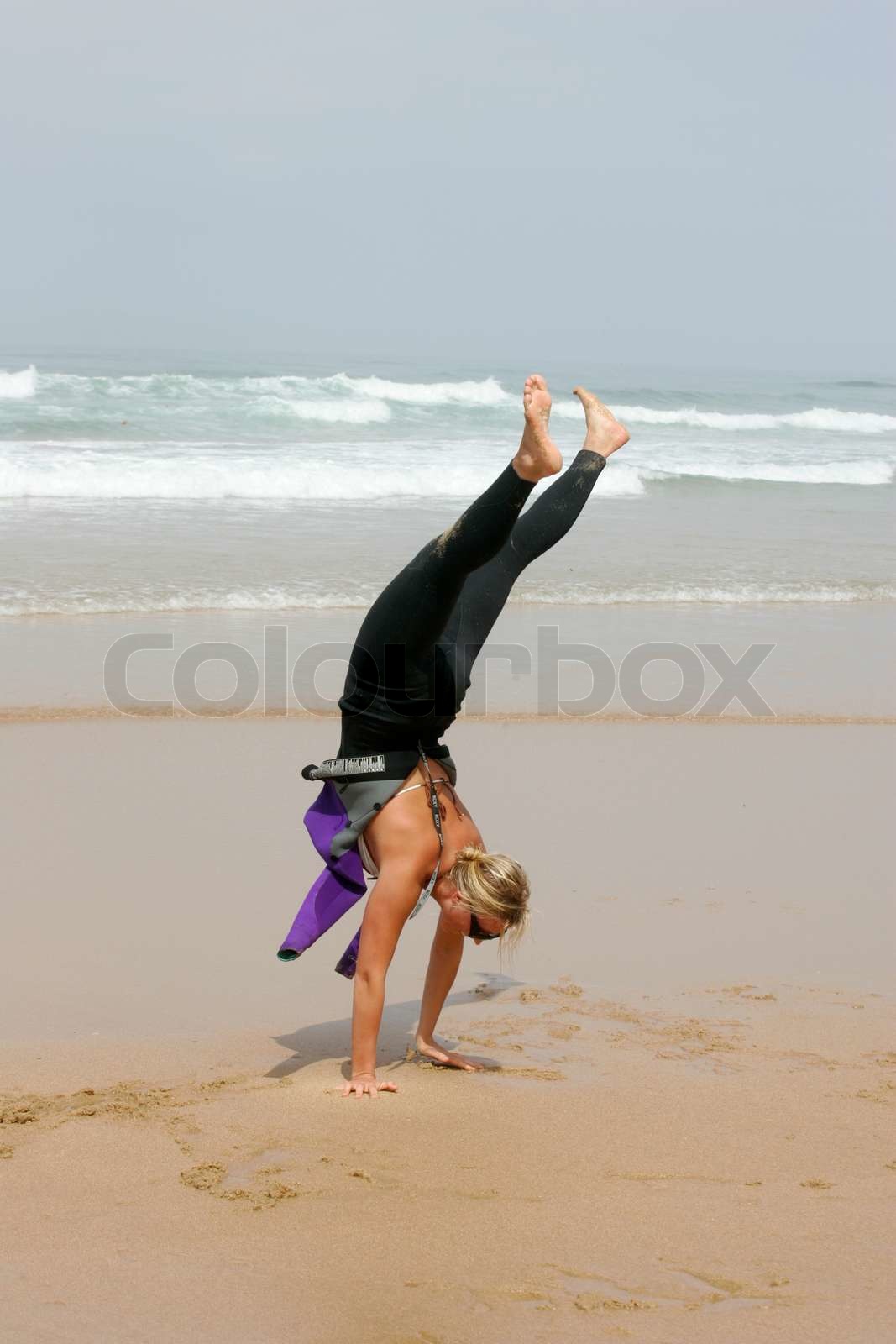blonde, handstand, blondie | Stock image | Colourbox