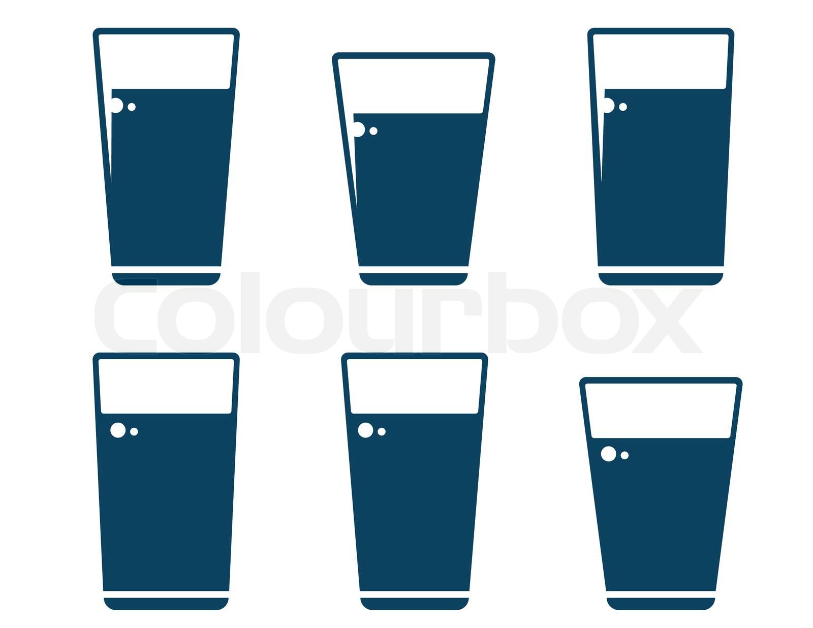 Set Wasserglas-icons | Stock-Vektor | Colourbox