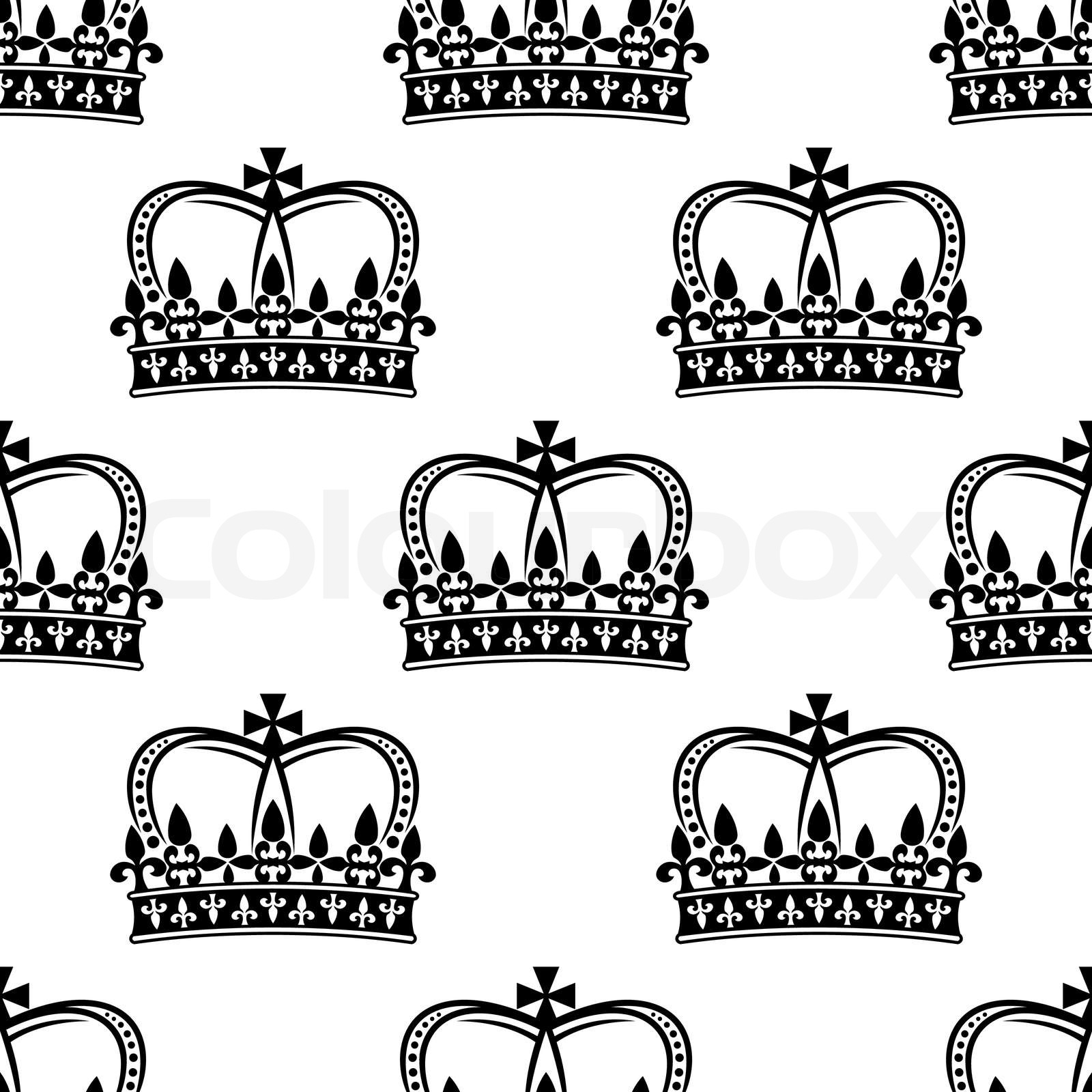 Seamless pattern of royal crowns | Stock vector | Colourbox