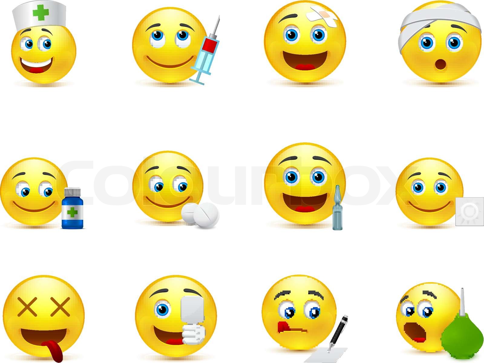 hospital, smiley, syg | Stock vektor | Colourbox