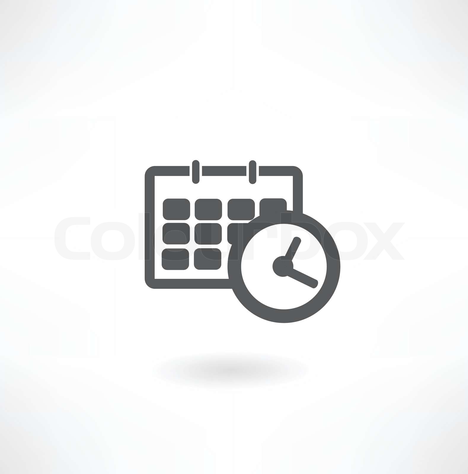 schedule icon - office clock with calendar | Stock vector | Colourbox