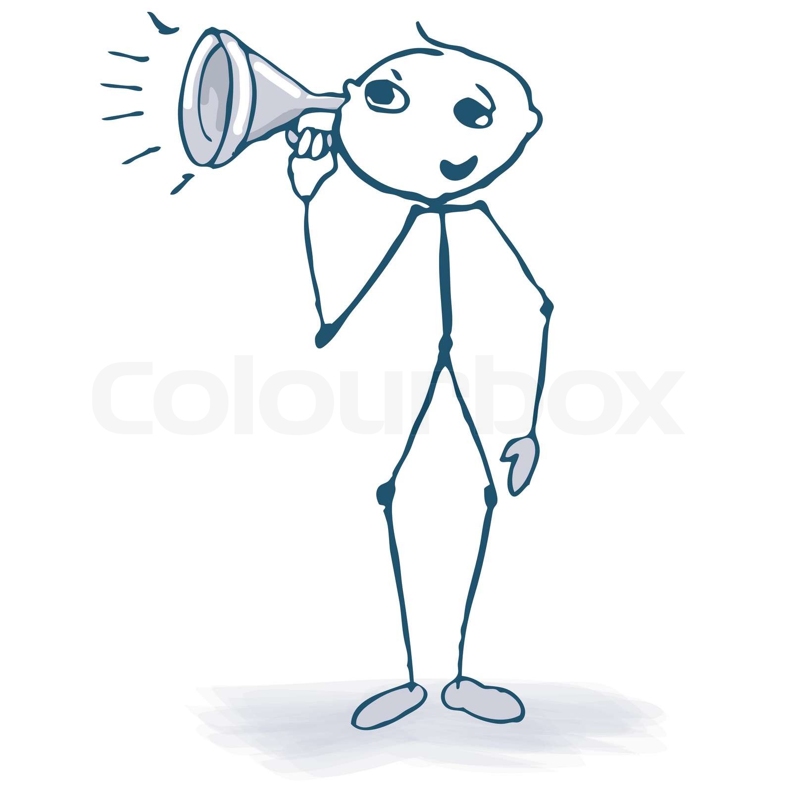 Strichmännchen mit Trichter | Stock-Vektor | Colourbox