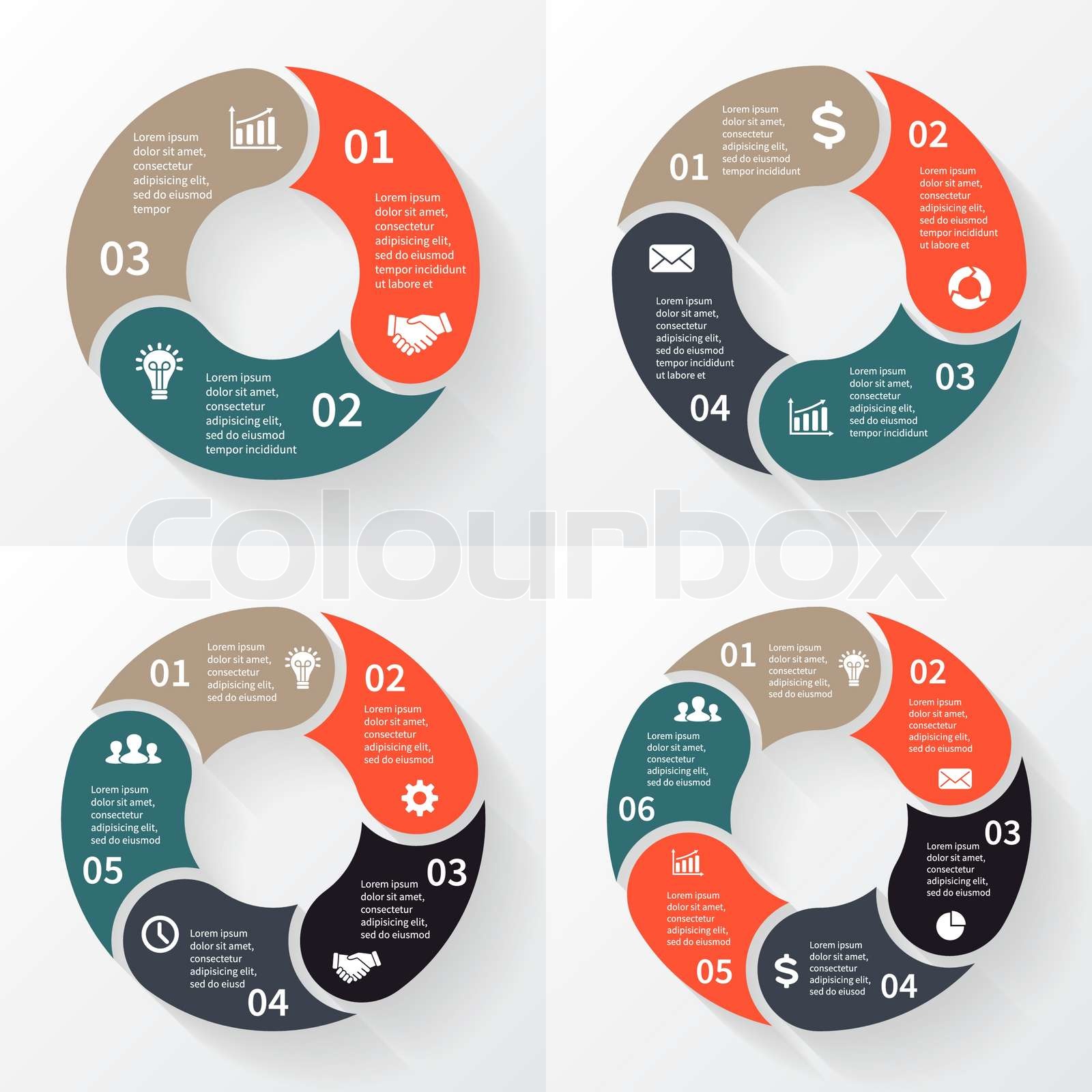 Vector circle arrows for infographic | Stock vector | Colourbox