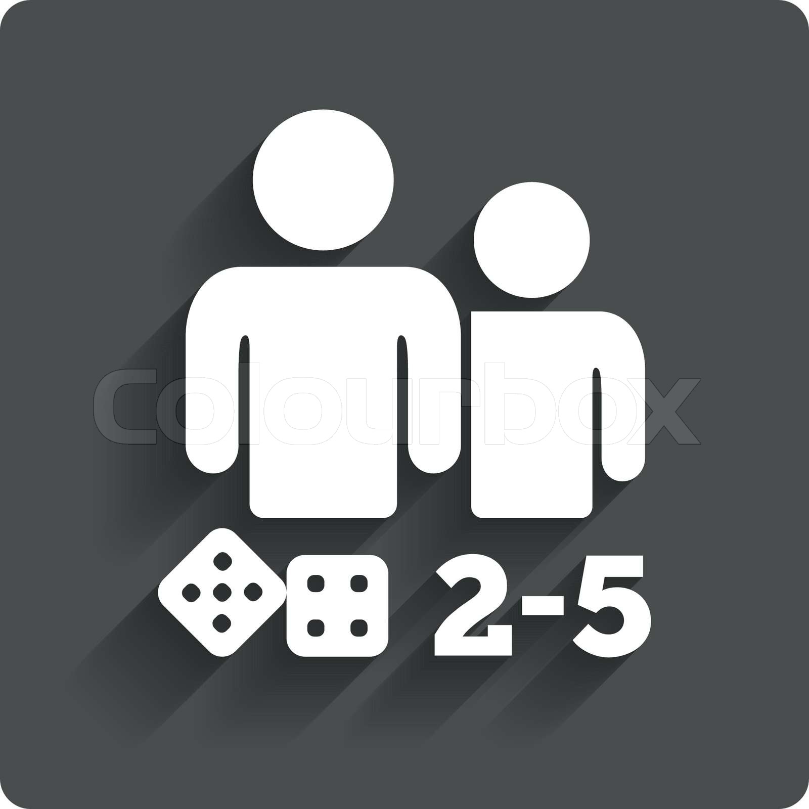Board games sign icon. 2-5 players symbol. | Stock vector | Colourbox