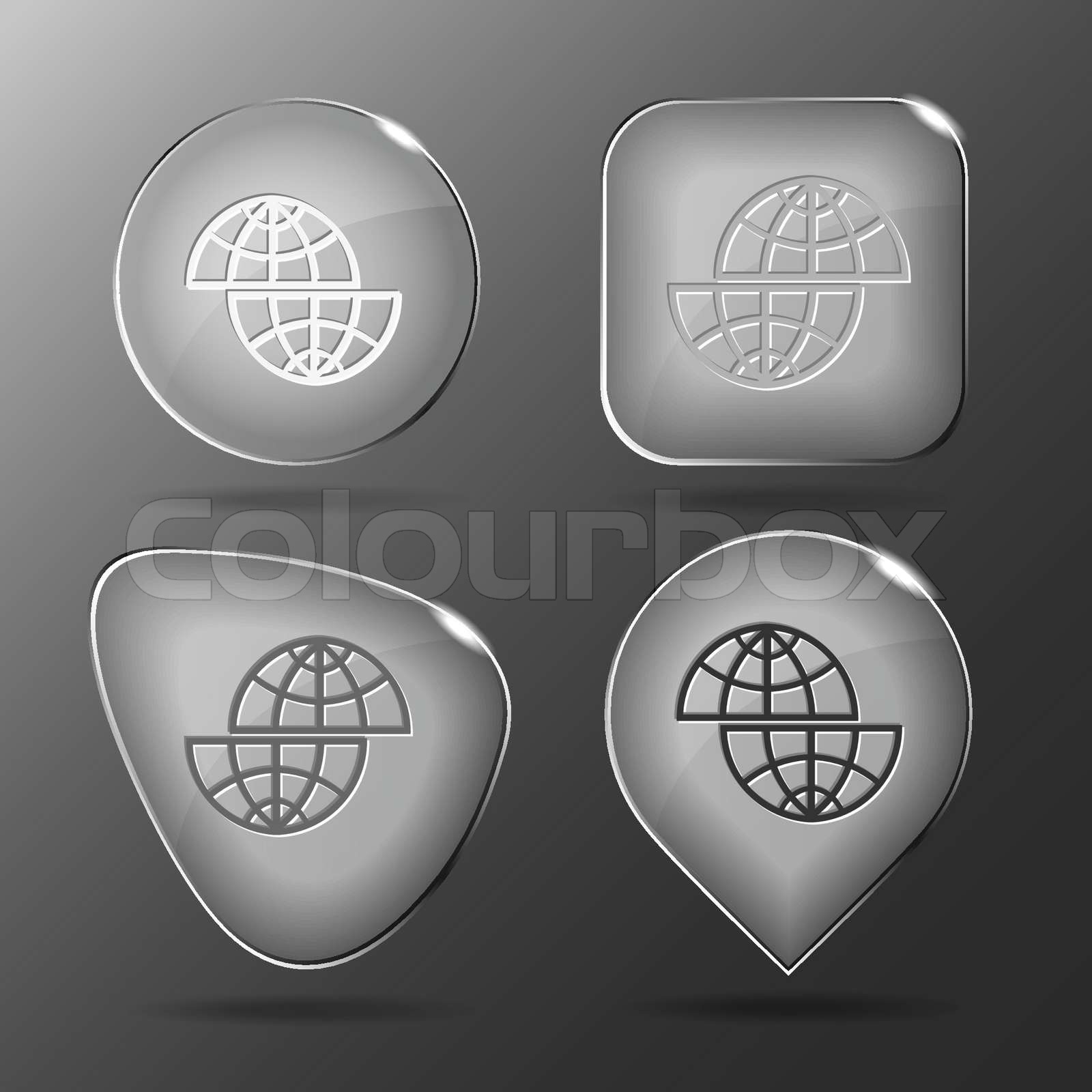 Shift globe. Glass buttons. Vector illustration. | Stock vector | Colourbox