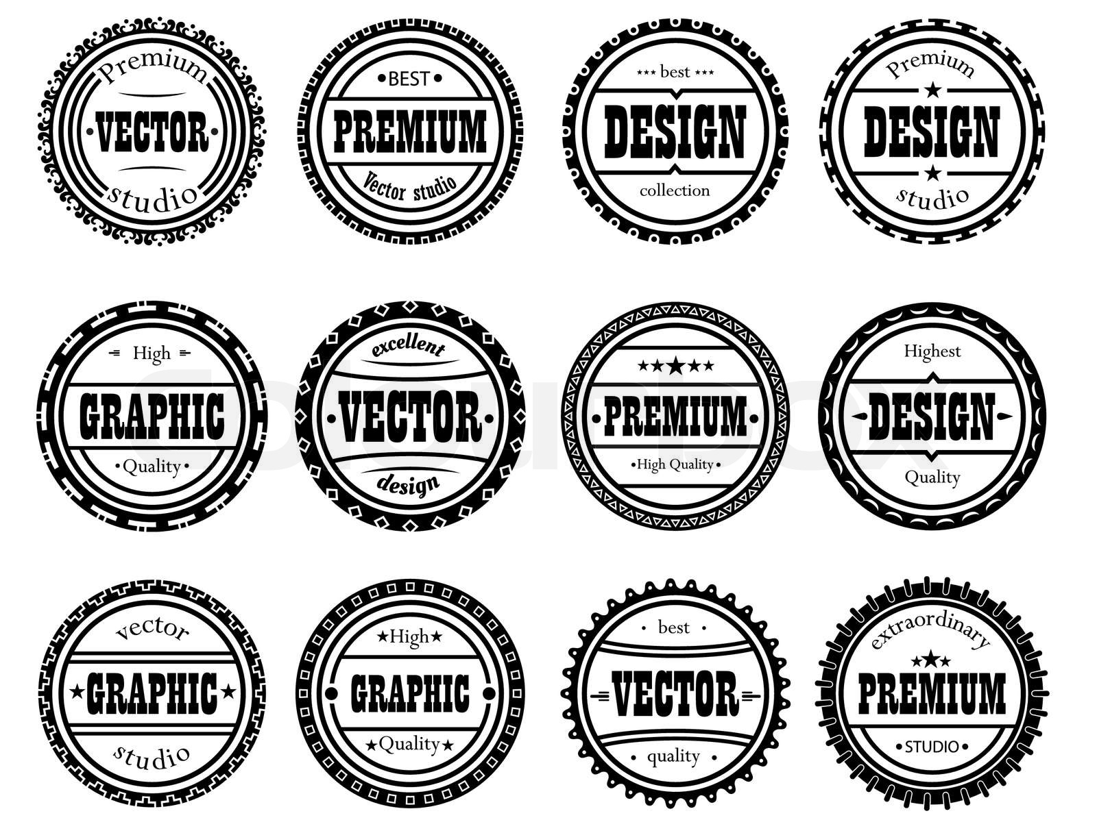 Set award stamp for design studios | Stock vector | Colourbox