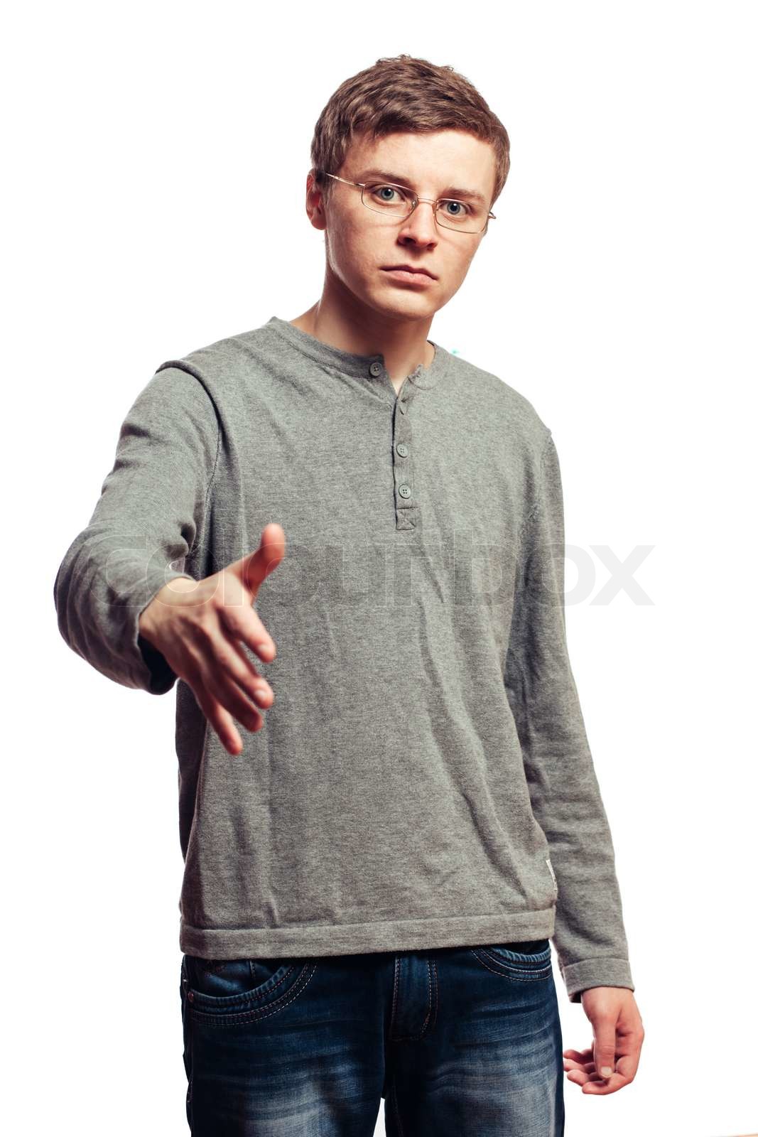 guy with outstretched hand | Stock image | Colourbox