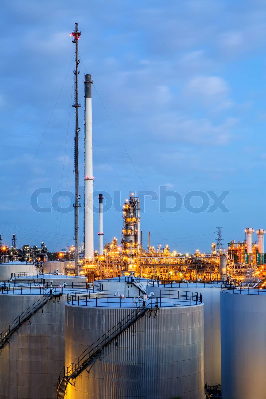 Landscape of oil refinery factory | Stock image | Colourbox