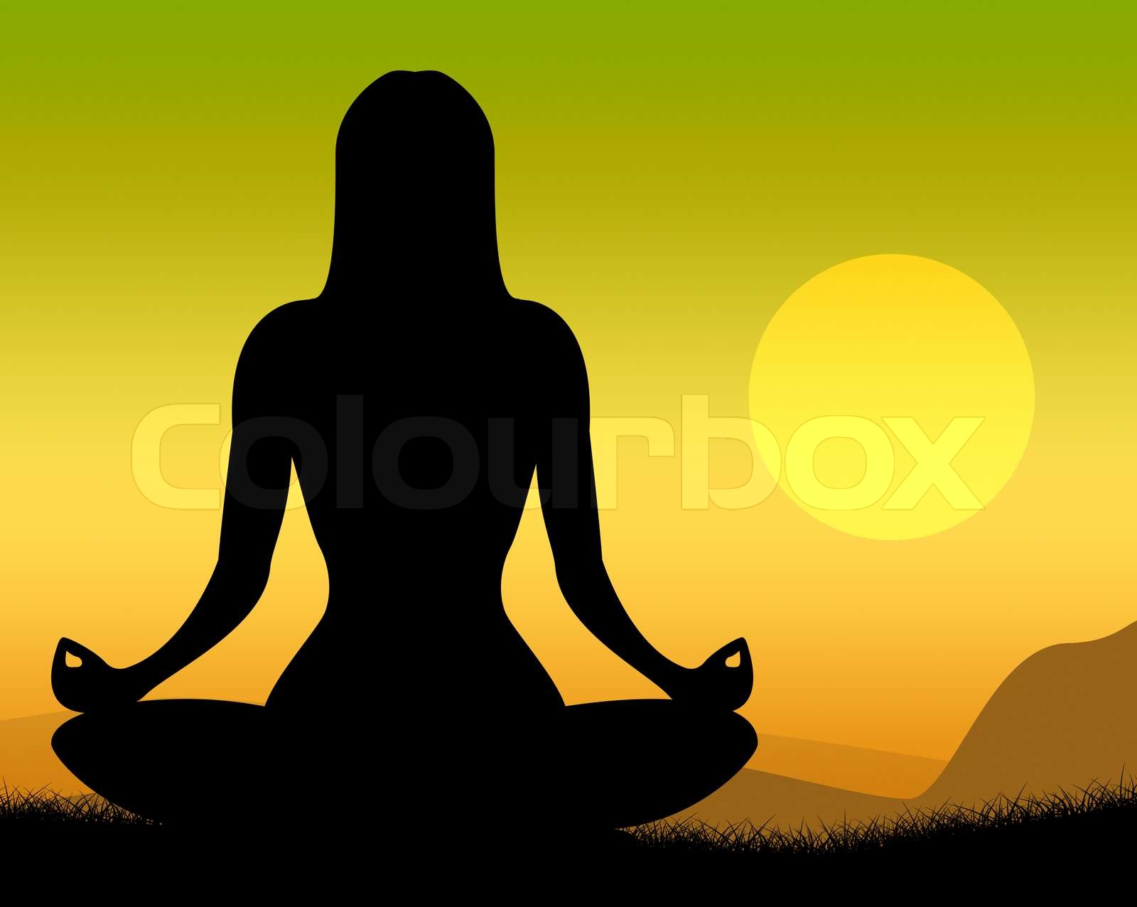 Yoga Pose Shows Poses Peaceful And Meditation | Stock image | Colourbox