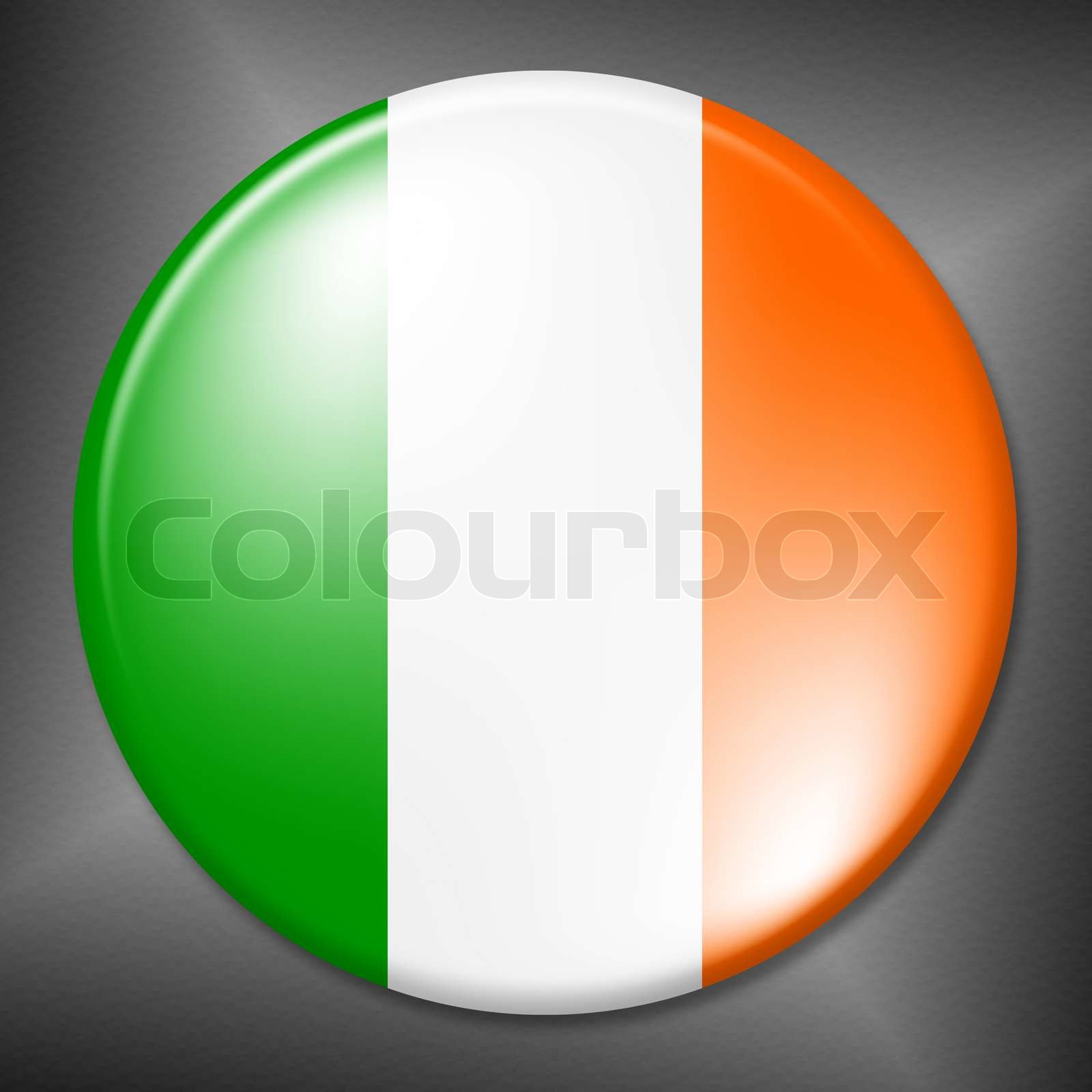 Irish Badge Indicates National Flag And Badges | Stock image | Colourbox