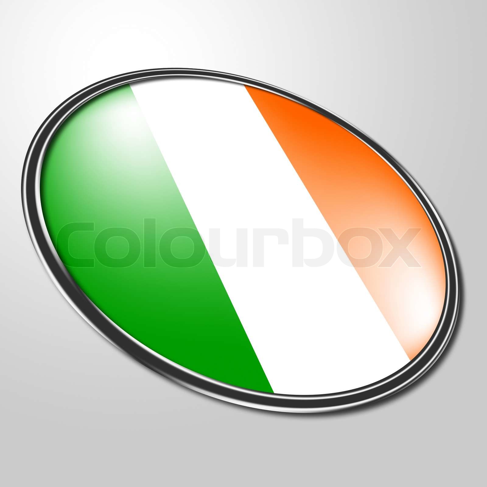 Irish Badge Means Waving Flag And Button | Stock image | Colourbox