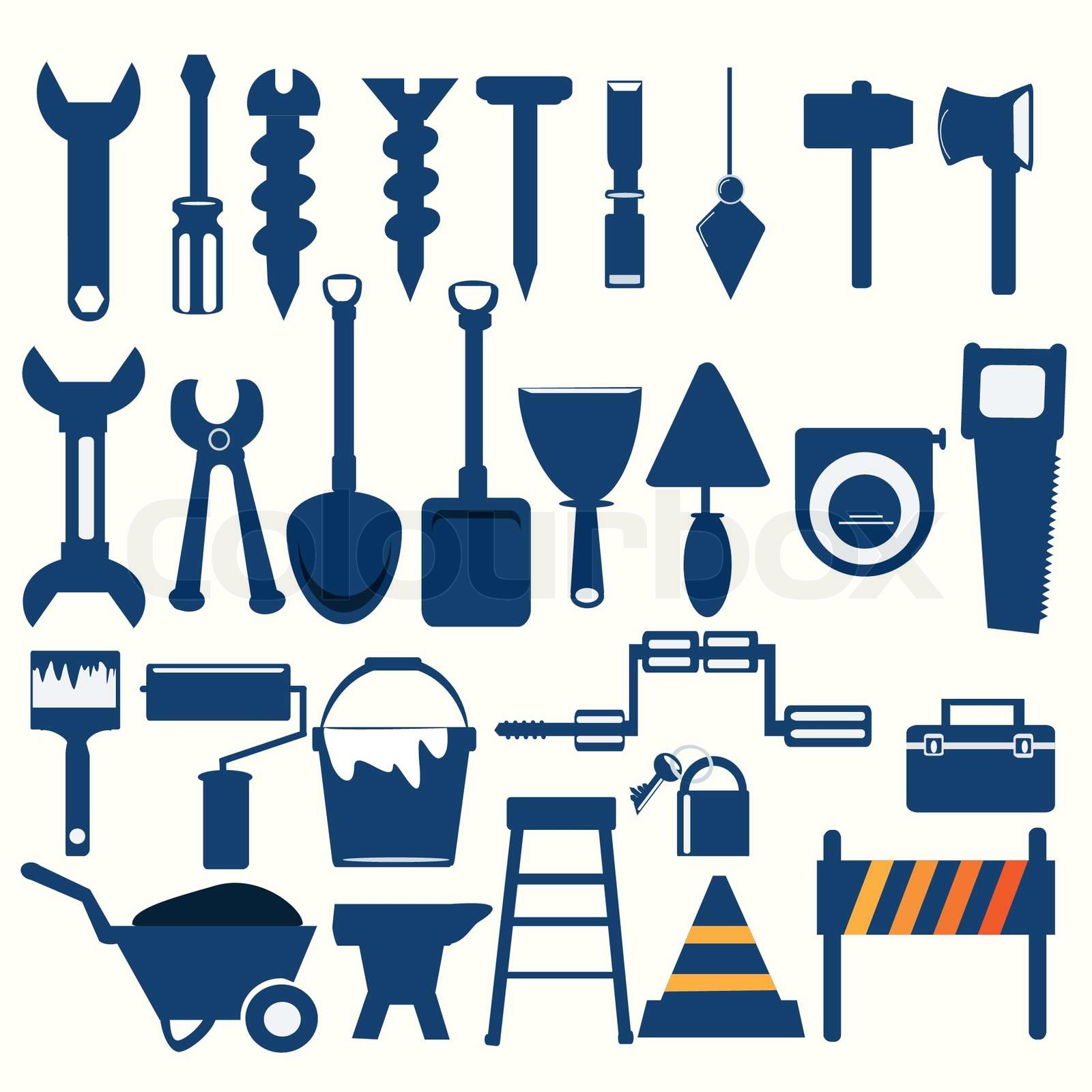 Working tools blue icon | Stock vector | Colourbox