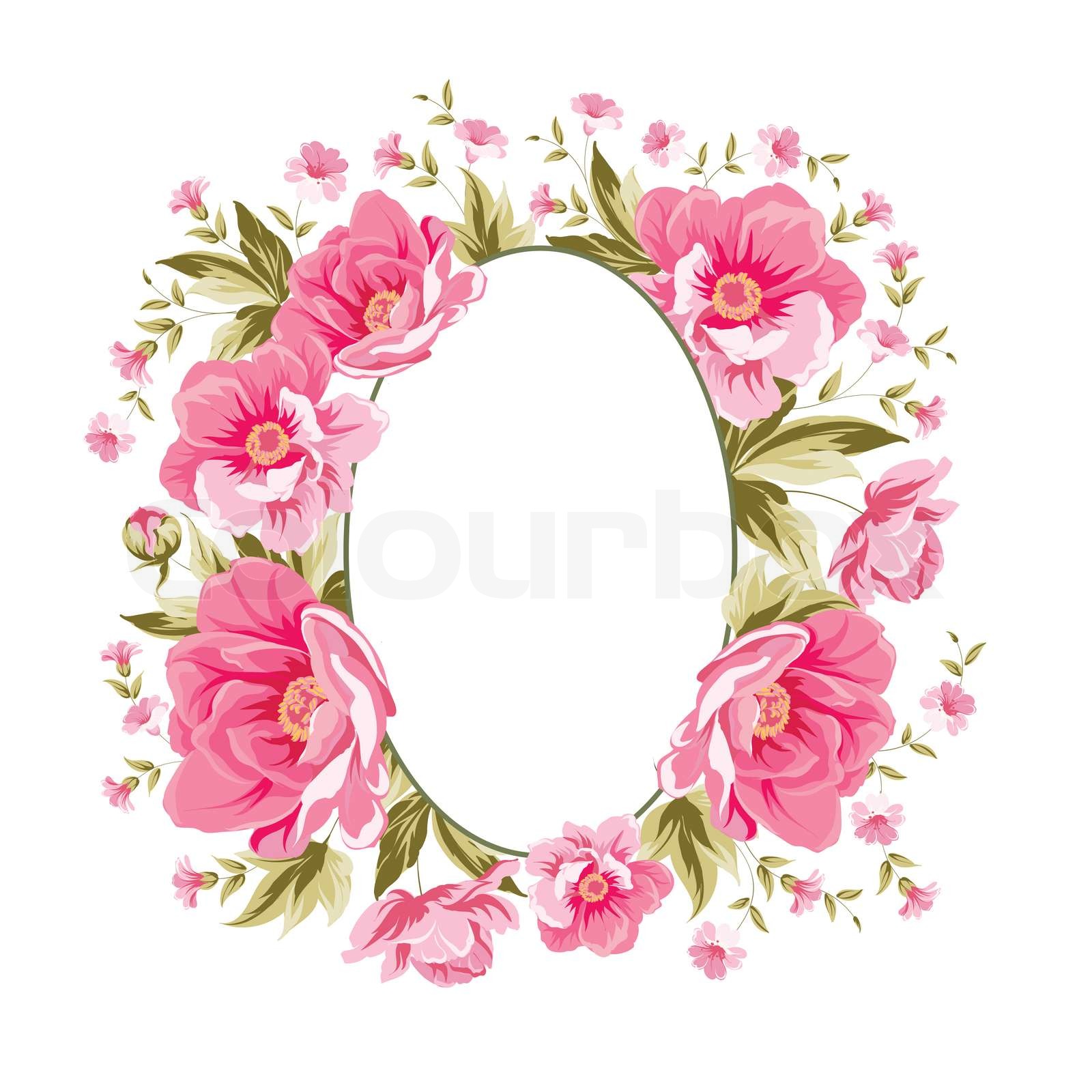 Elegant peony frame. | Stock image | Colourbox