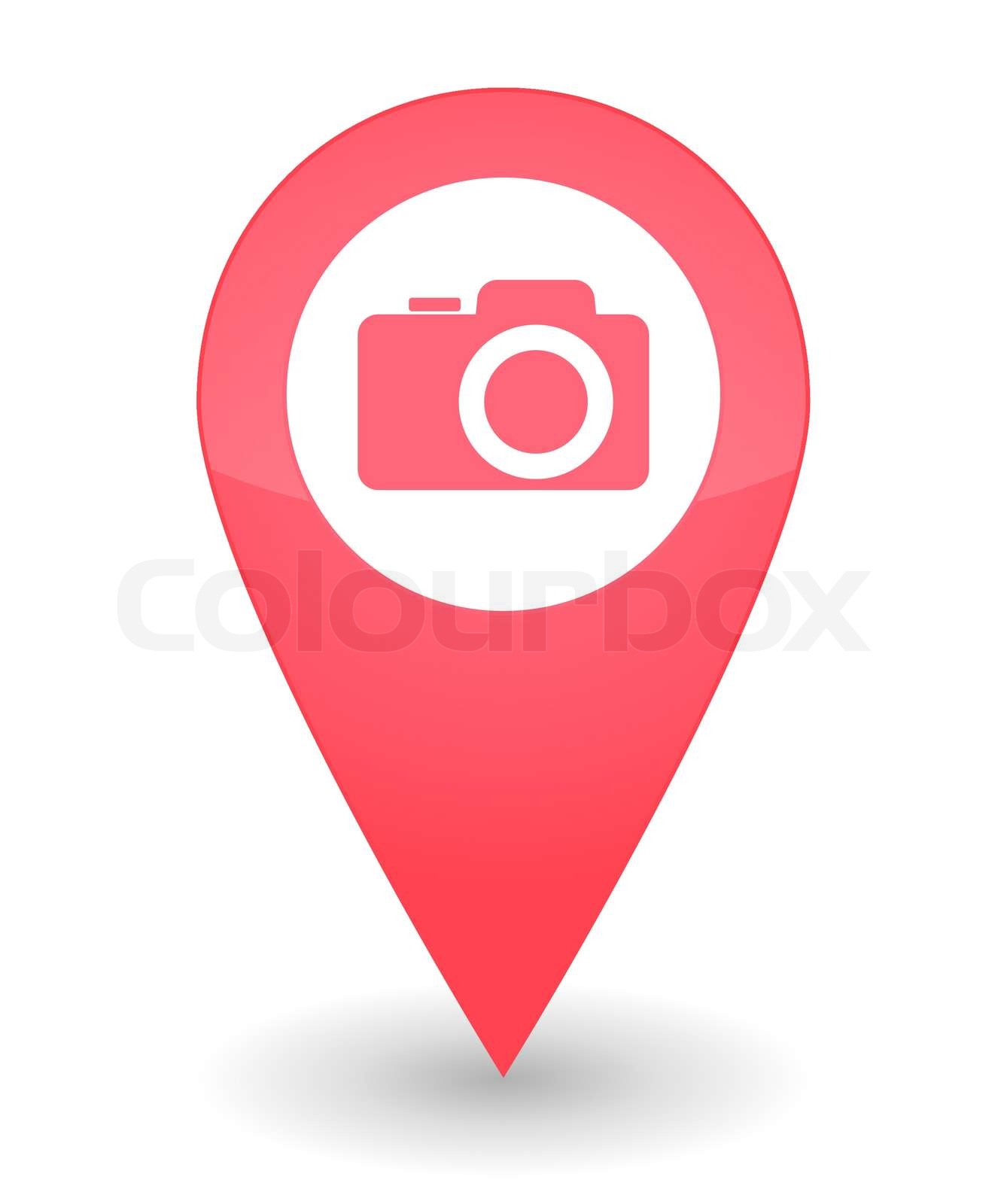 Map mark with a camera icon | Stock vector | Colourbox