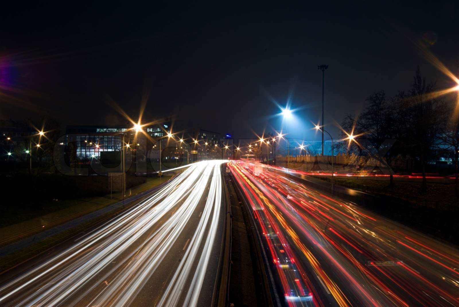 Night traffic lights in Paris, France | Stock image | Colourbox