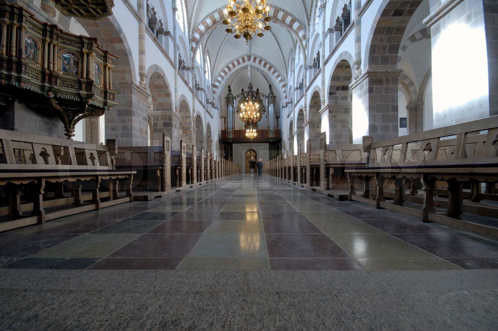 Inde Ribe Domkirke . | Stock foto | Colourbox