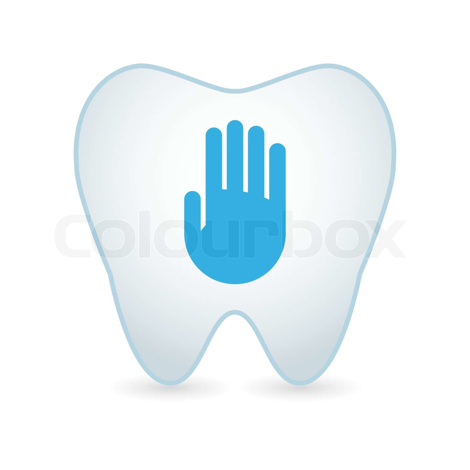 Tooth with a hand icon | Stock vector | Colourbox
