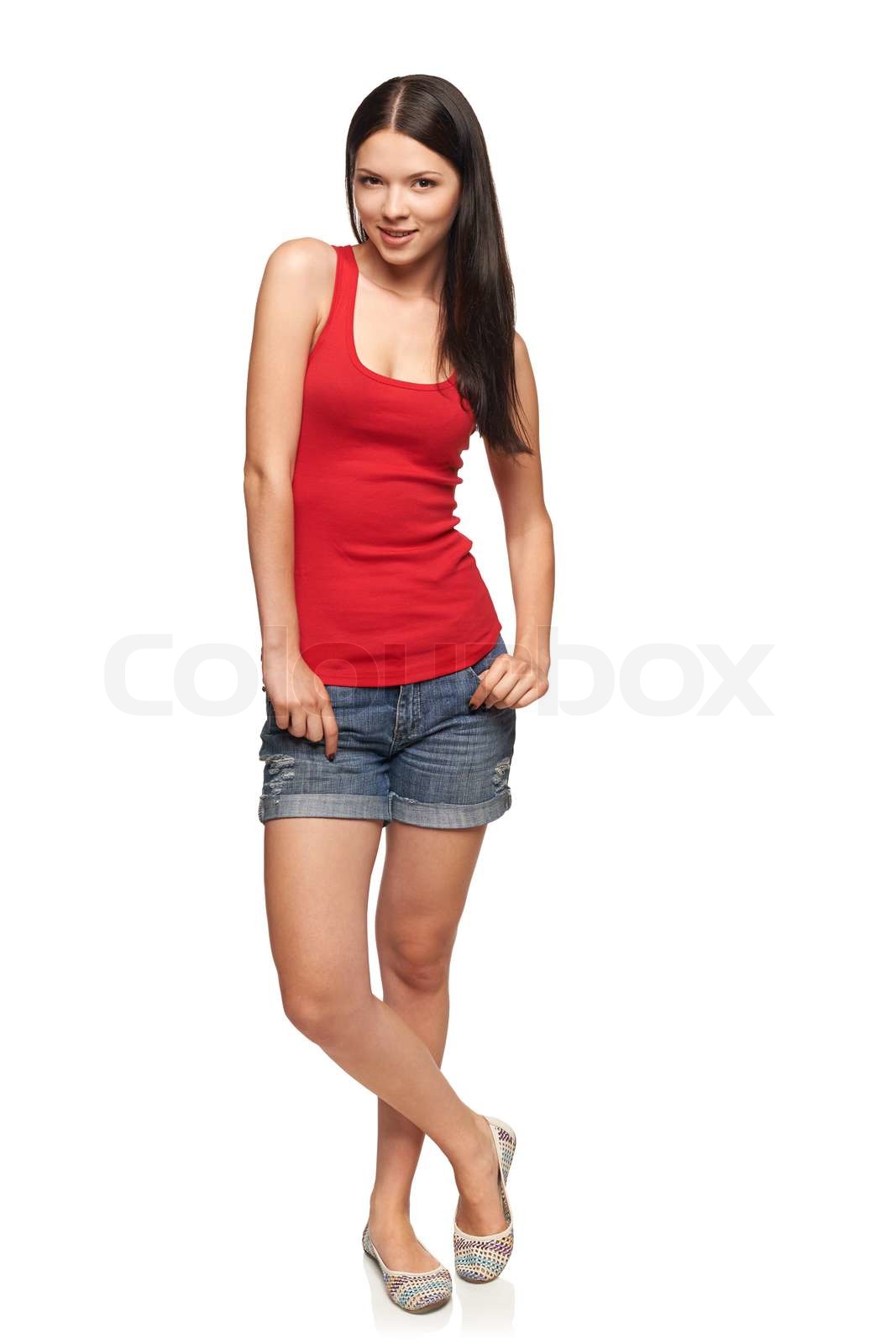 Full body woman standing relaxed | Stock image | Colourbox